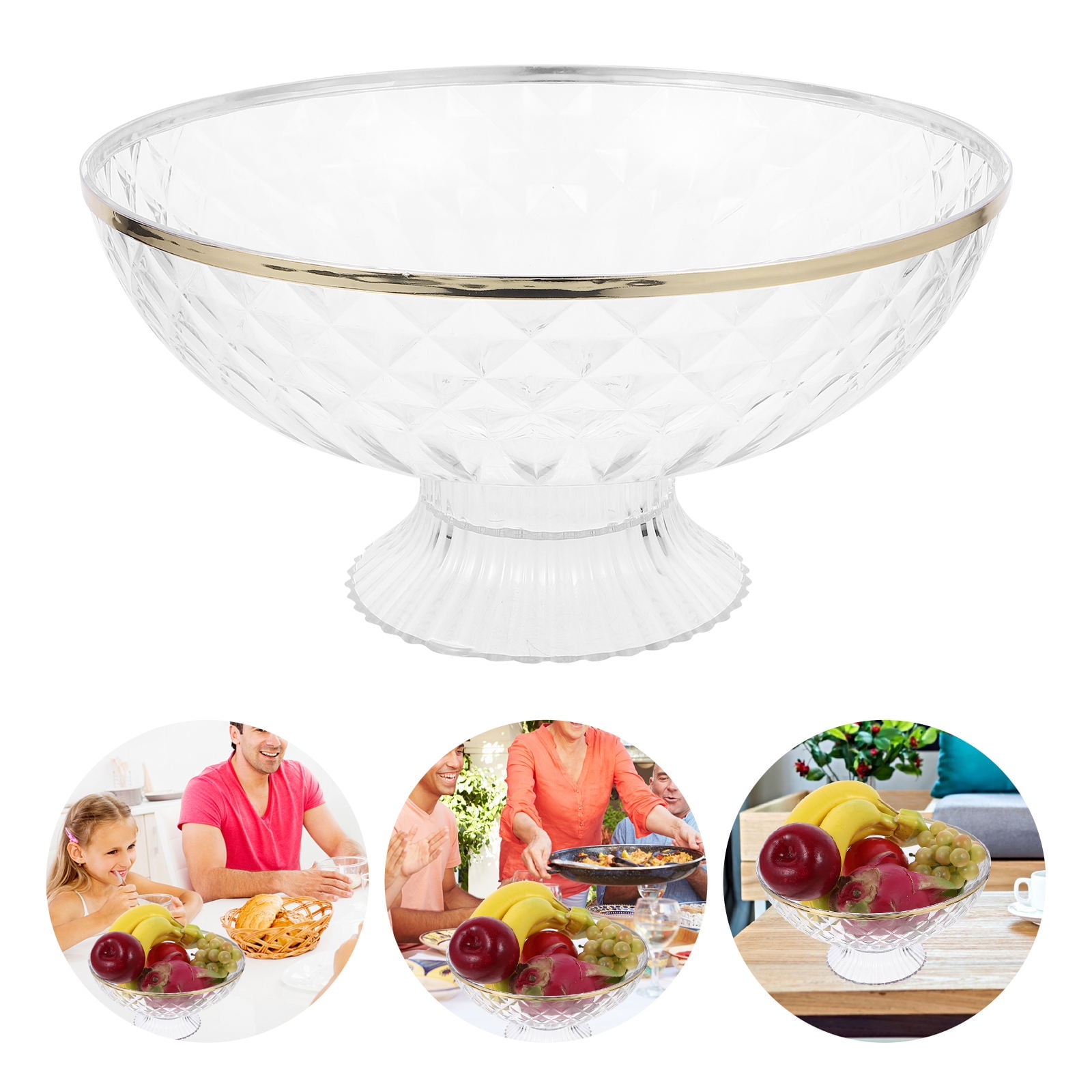 Worgeous 1Pack Draining Fruit Bowl in Round Shape High Footed Design ...