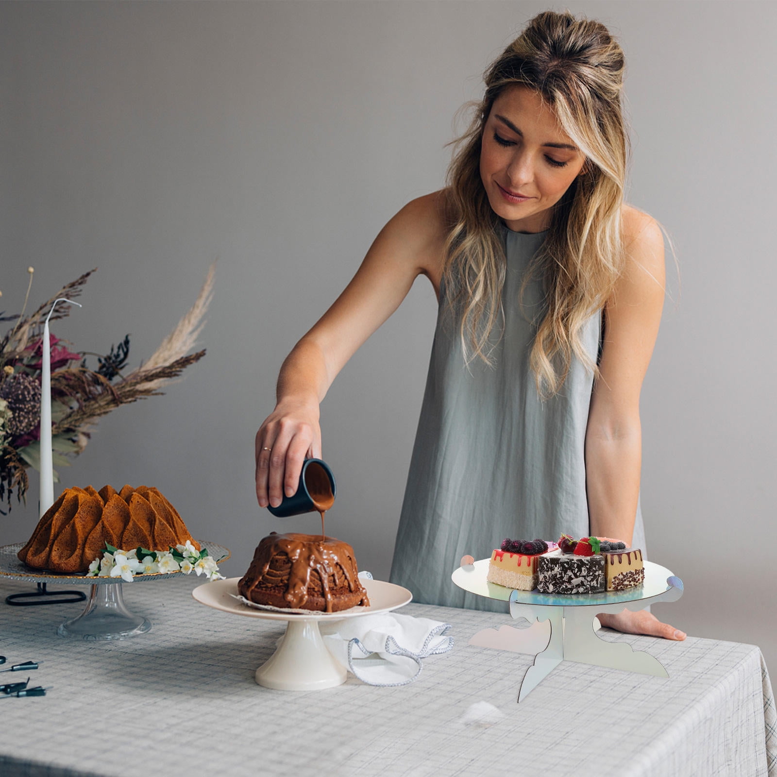 Worgeous 1Pack Pastry Stand Multi Colored Round Paper For Special ...