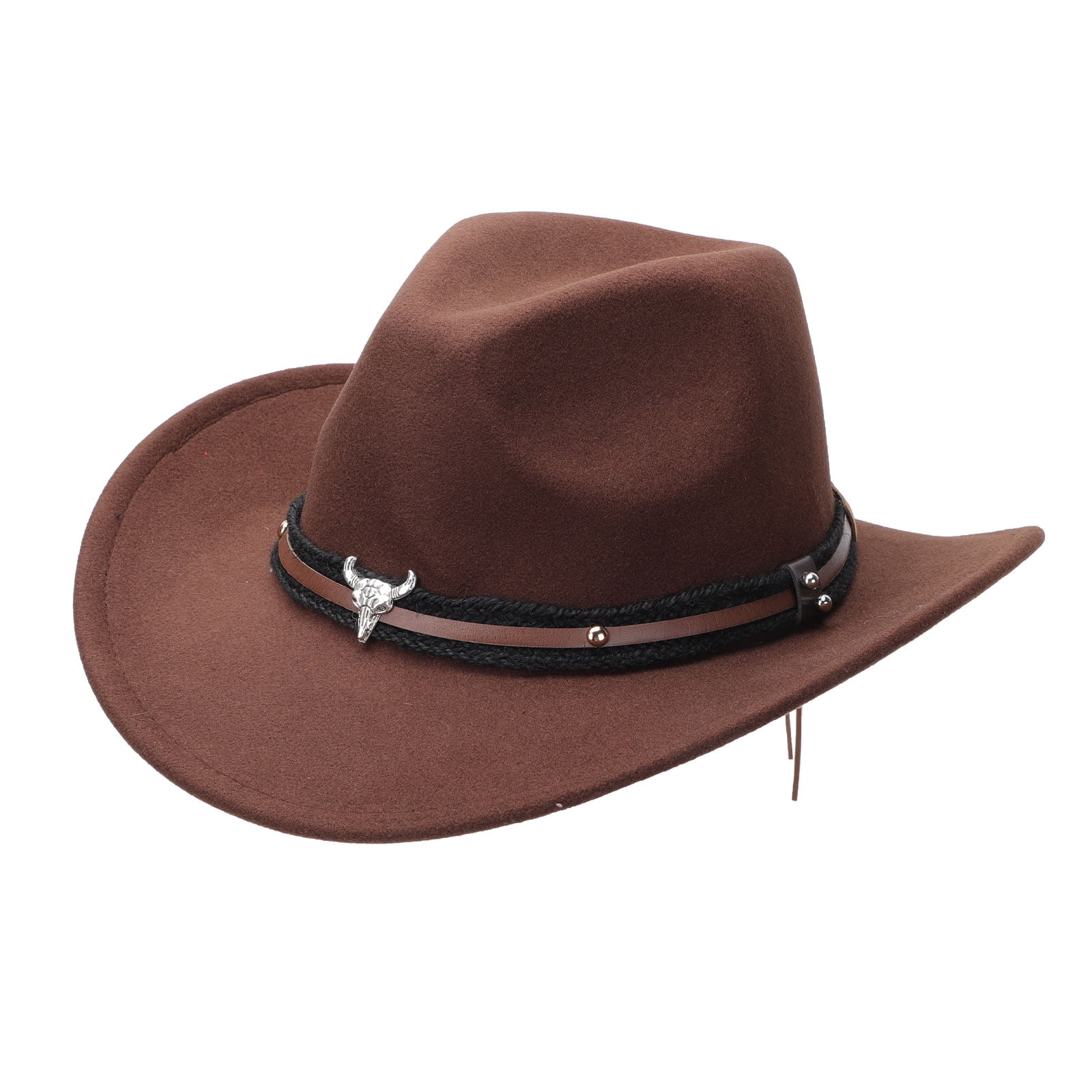 Worgeous 1Pack Western Caps for Men Wide Brim Cowboy Hat with Wool and ...