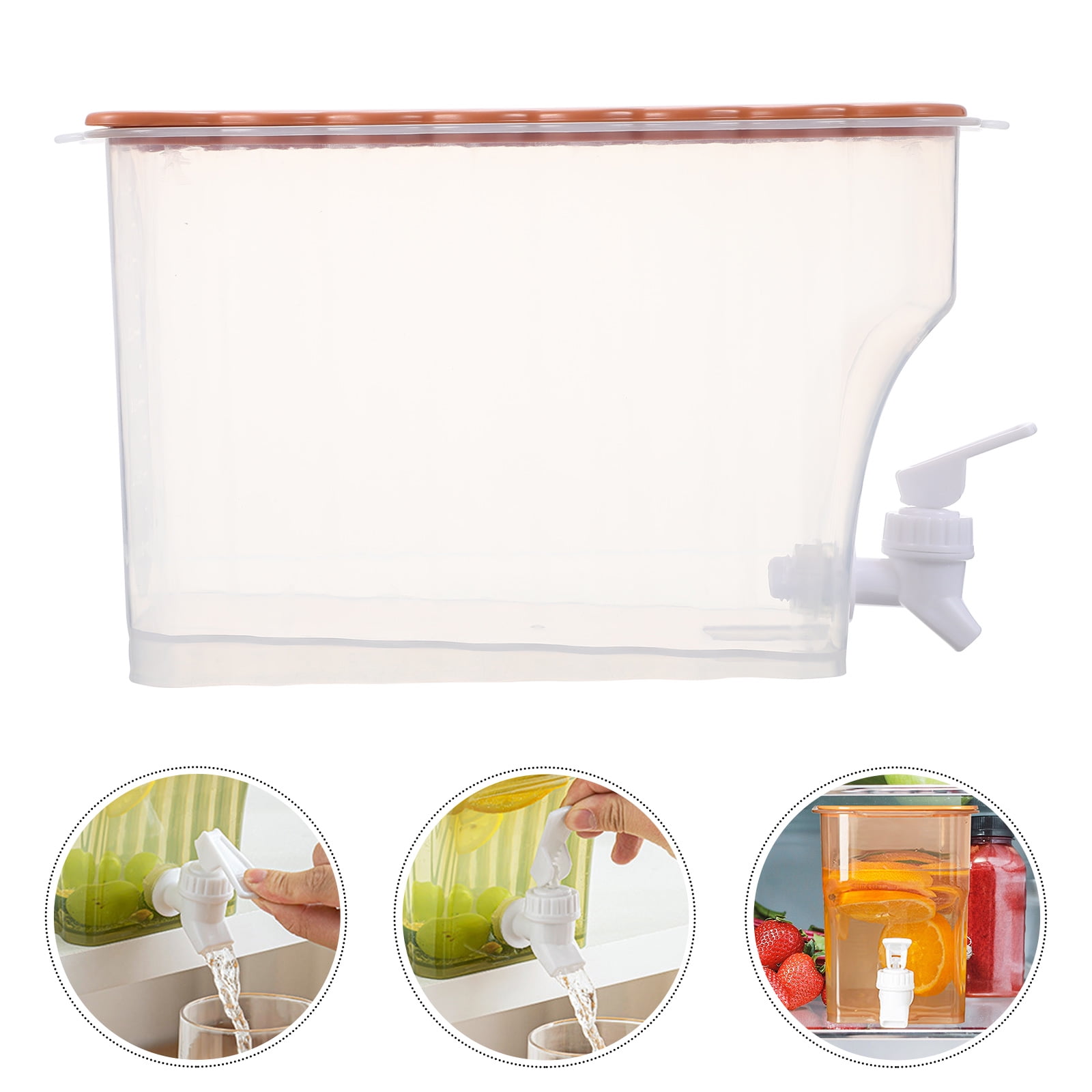 Worgeous 1Set Beverage Dispenser Rectangular White Plastic Large ...