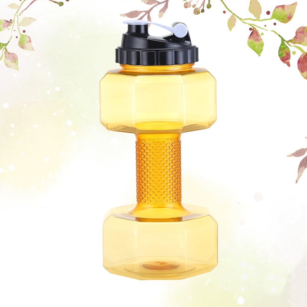 Worgeous Dumbbell Shaped Cup Water Bottle Plastic Yellow Athletes ...