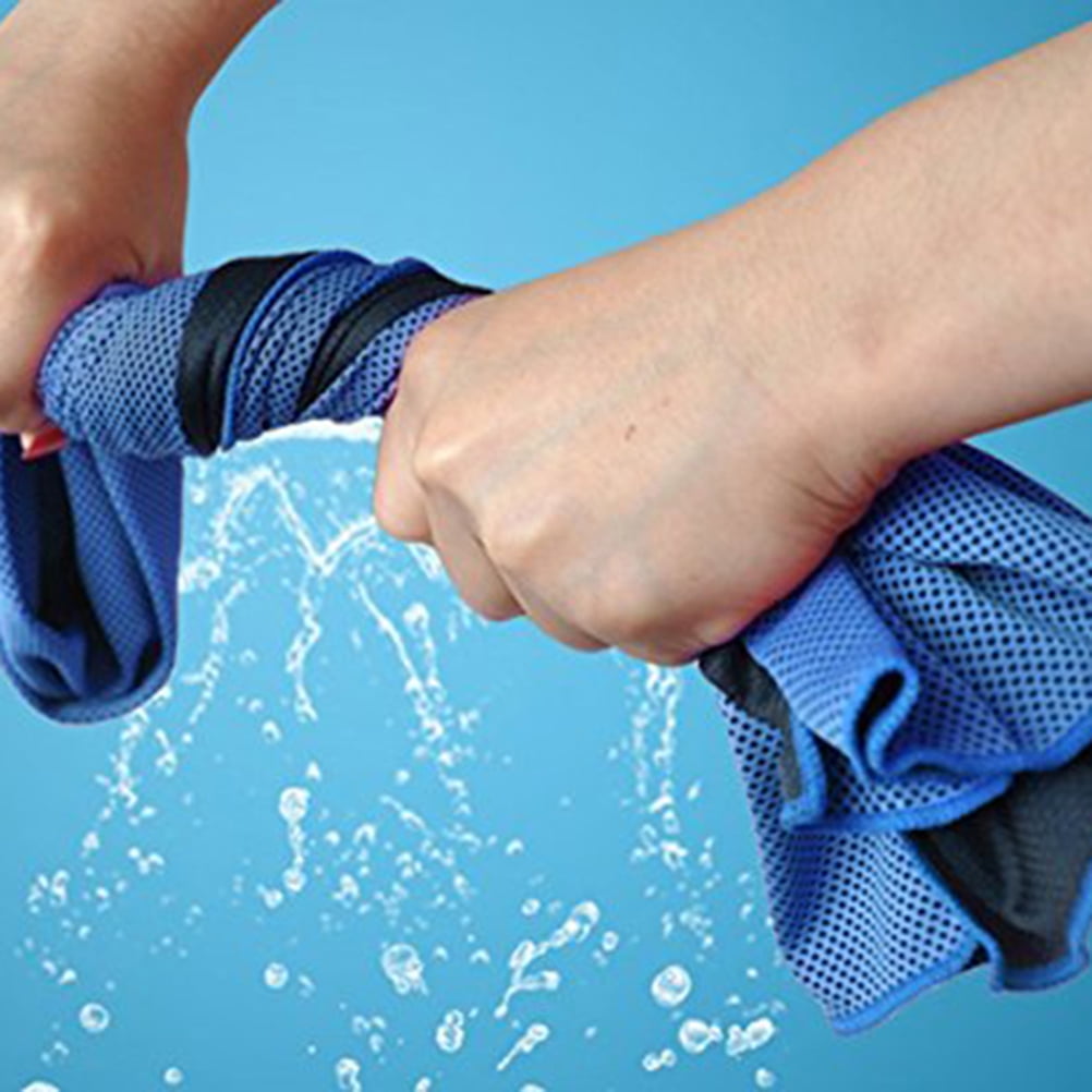 Worgeous 1Set Portable Cooling Towel Blue Polyester Fiber Neckwear Sports Equipment for Hot ...