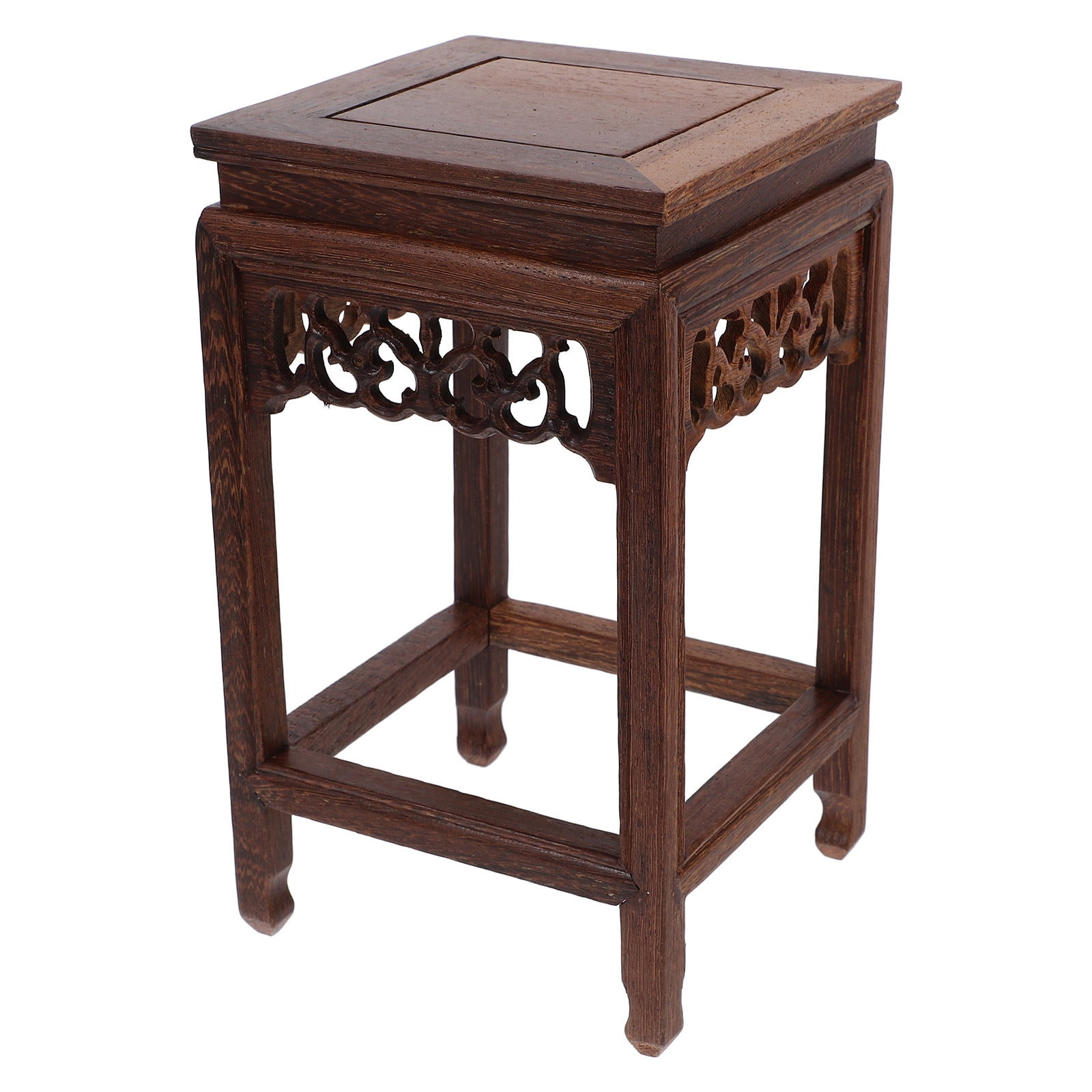 Worgeous wood pedestal stand riser Wooden Bench Stool Brown Pot Support ...