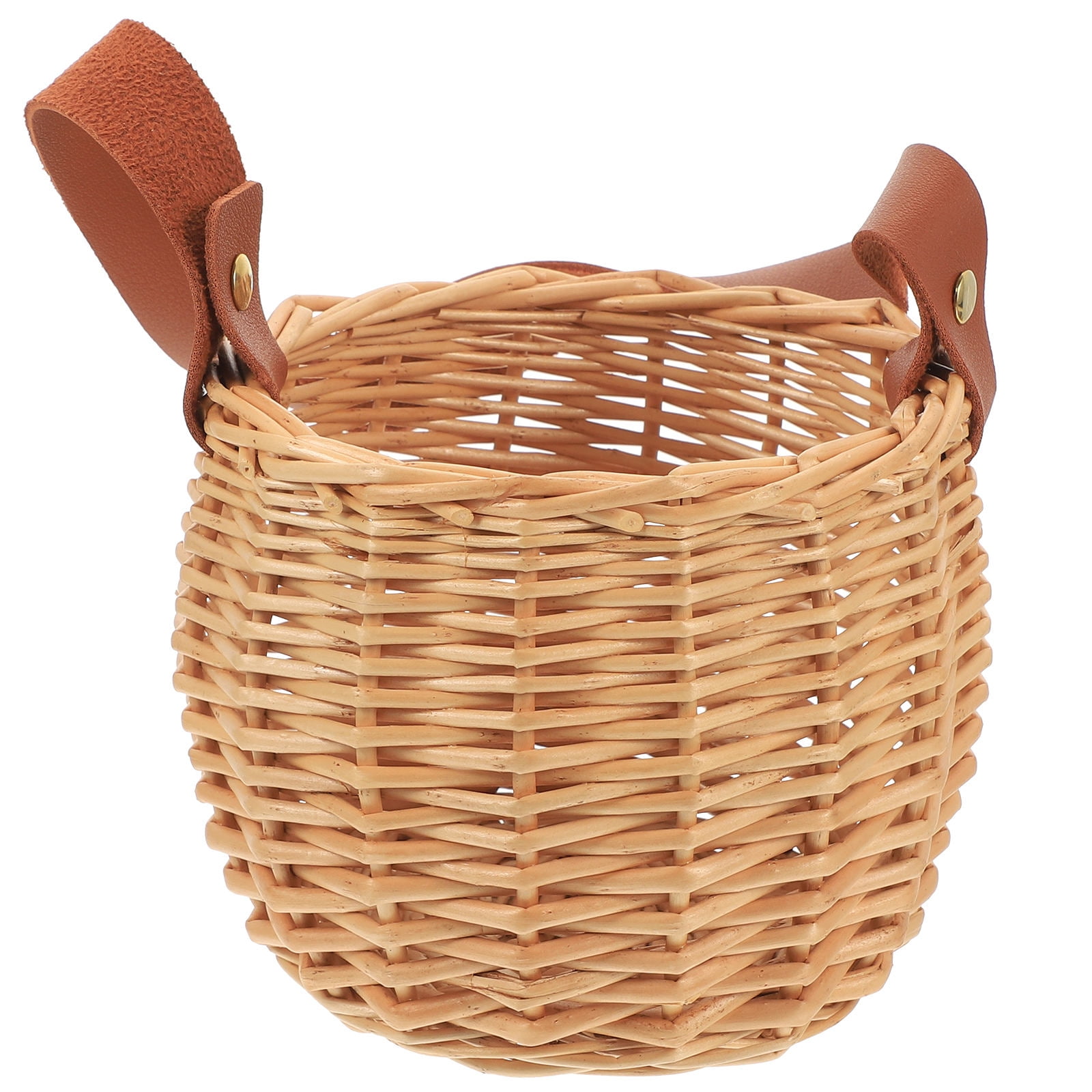 Worgeous Woven Flower Basket Mini Rattan Light Yellow 1Pcs 5.1X4.3X4 ...