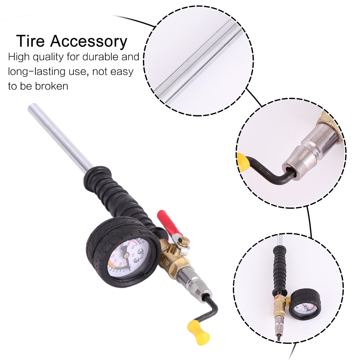 Worgeous Tire Inflator Connector Durable Use 1Pcs 13.4X2.95X1.77In ...