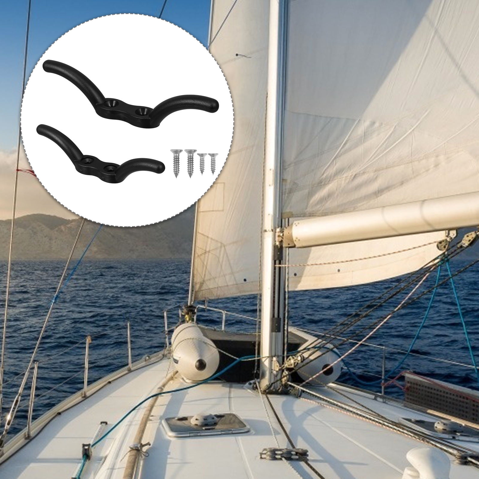 Worgeous 2 PCS Rope Tie Boat Flag Pole Holder Cleats Flagpole Hook ...