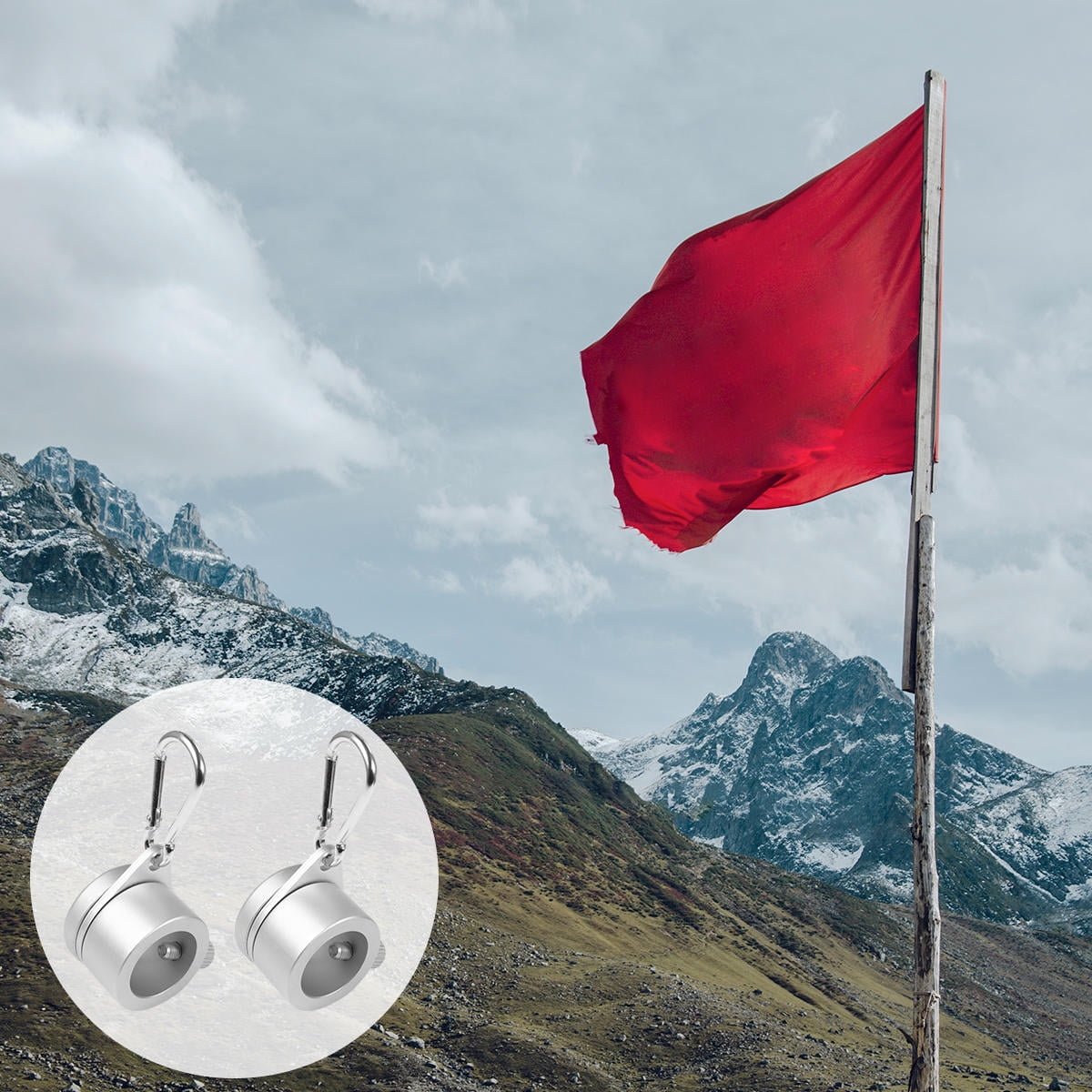 Worgeous 2 PCS Set 1 Inch Rotating Flag Pole Clip Mounting Rings with ...