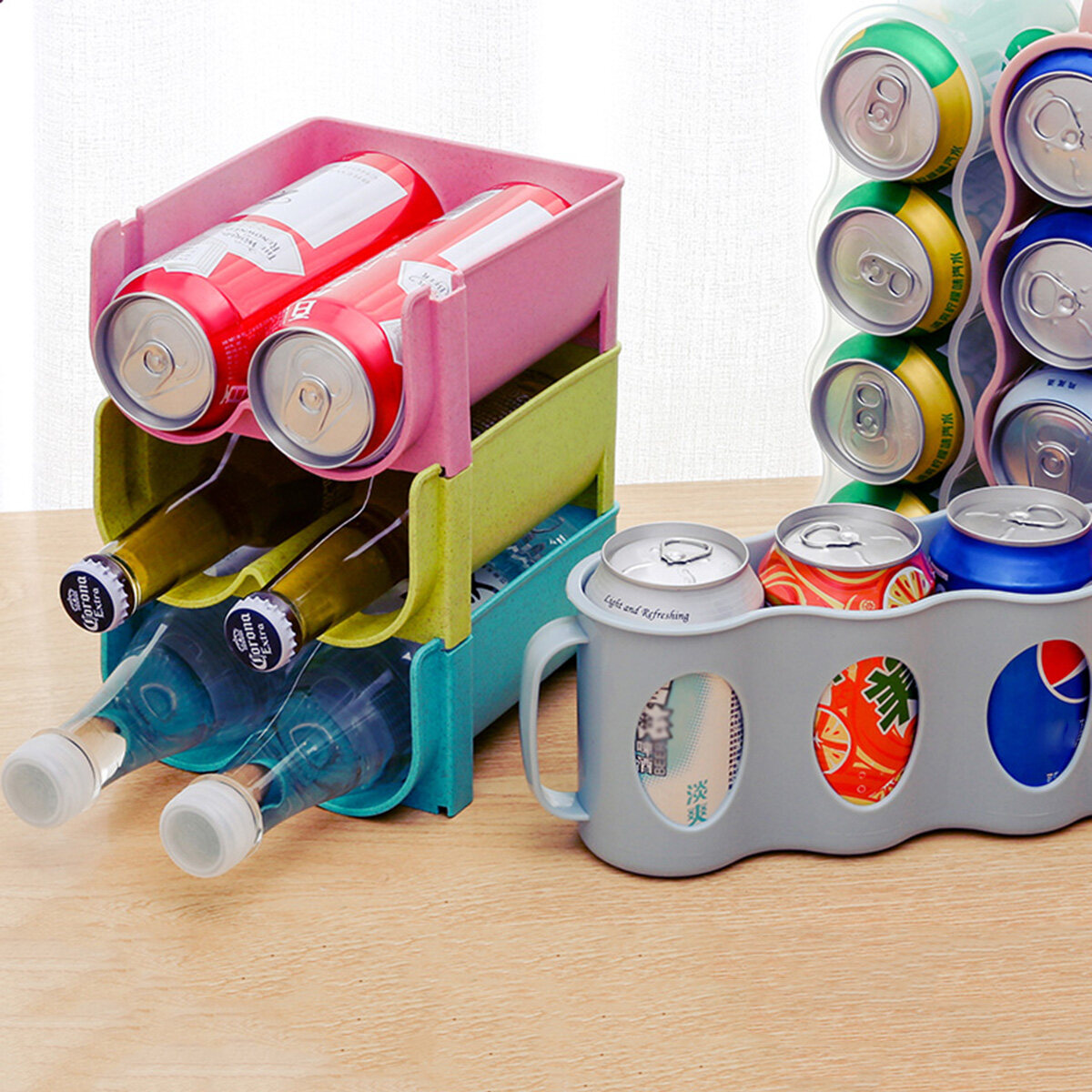 Worgeous 2-Pack Beverage Can Organizer with Hand Pull Design for ...