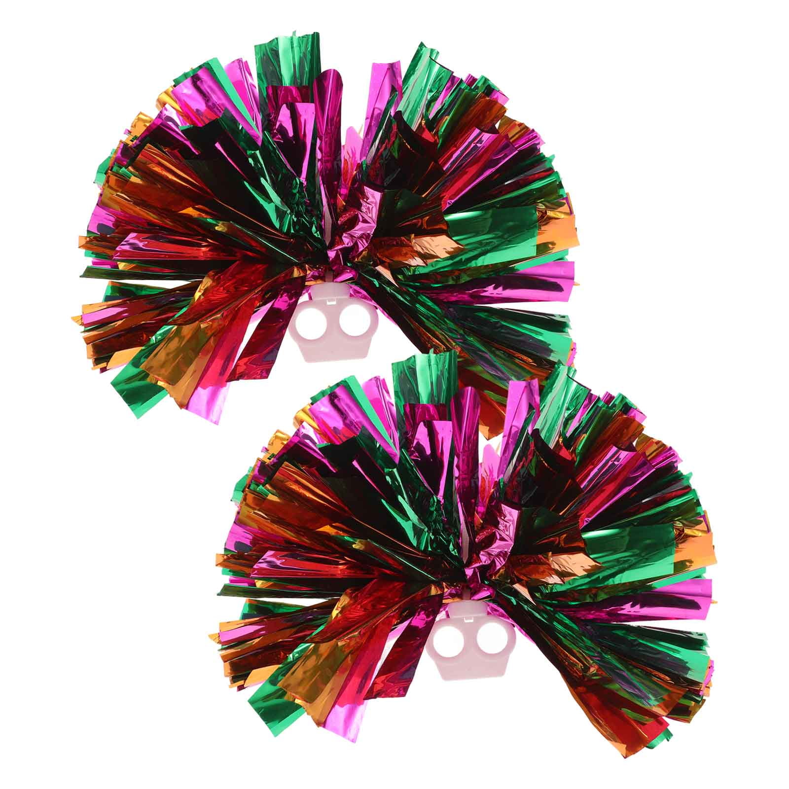 Worgeous 2 Pack Cheerleading Pom Poms With Handle Shiny Metallic Cheer ...