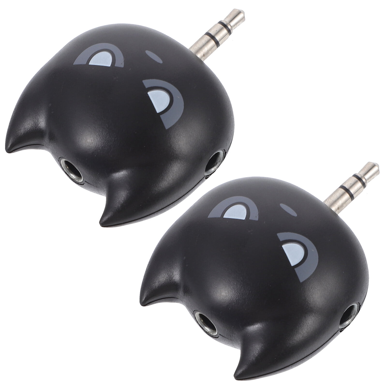 Worgeous 2 Pcs 3.5mm Headphone Jack Splitter Audio 3-Way Adapter Black ...