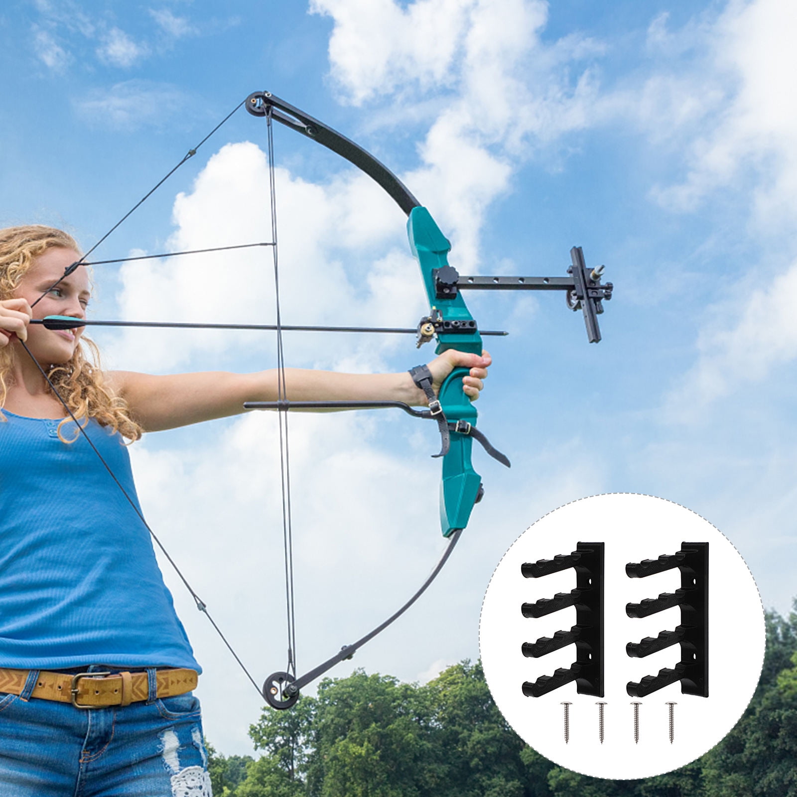 Worgeous 2 Pcs Bow Archery Multiple Arrow Holder Rack Black - Walmart.com