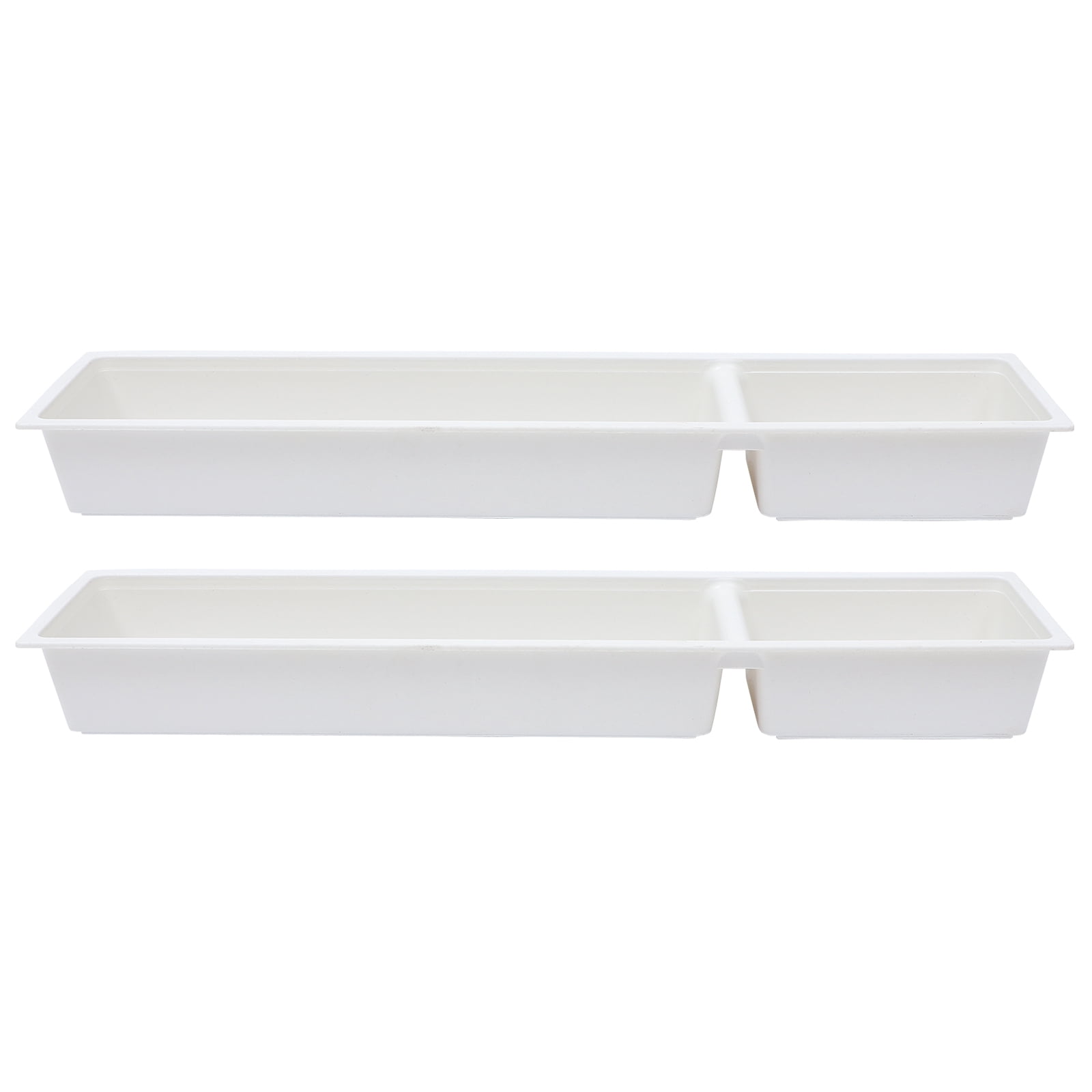 Worgeous 2 Pcs Chicken Cage Tray Feeding Troughs Poultry Feeder White ...