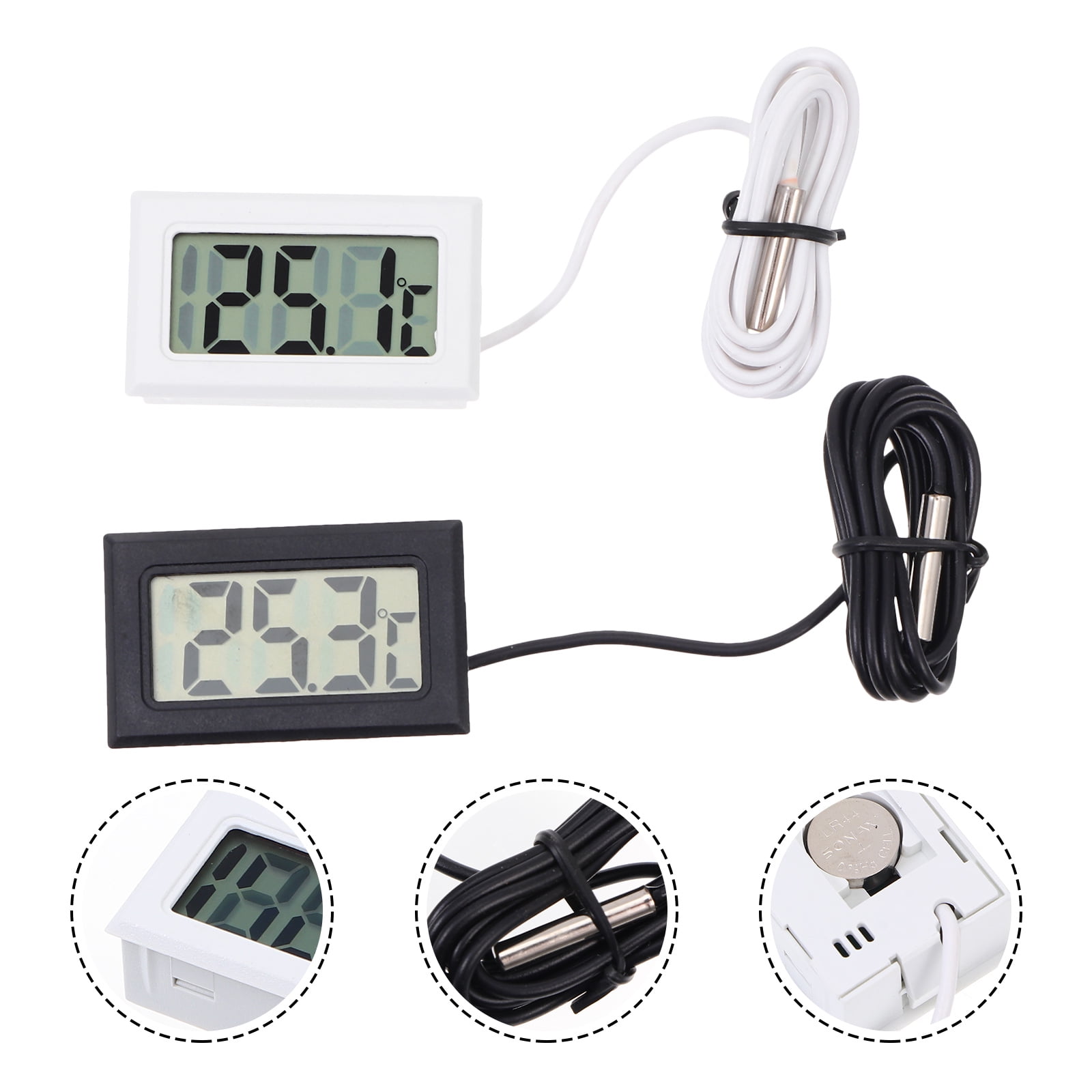 Worgeous 2 Pcs Digital Thermometer inside Freezer Fridge Refrigerator ...