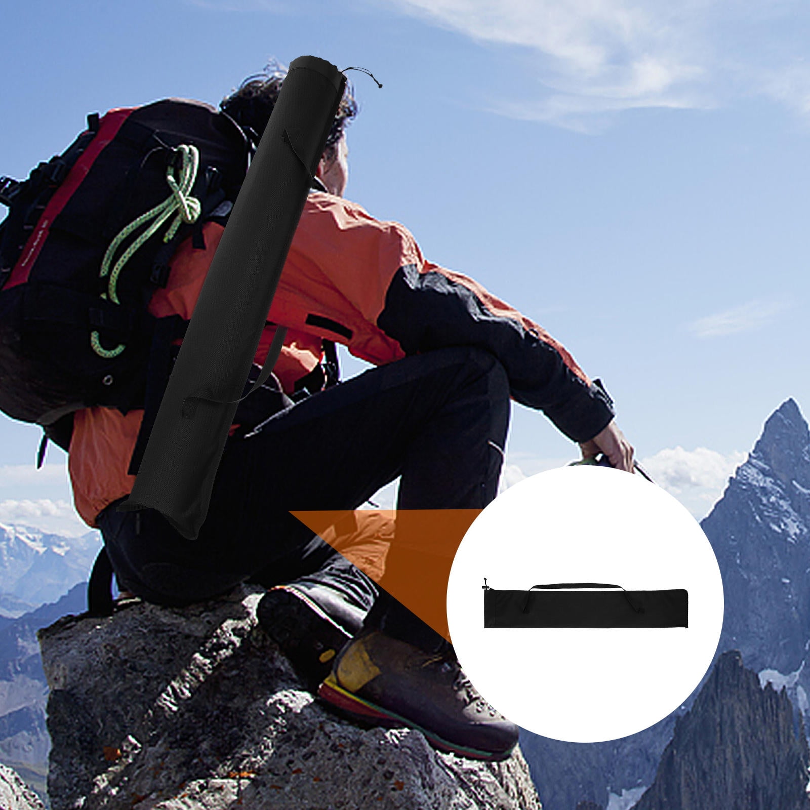 Worgeous 2 Pcs Hiking Gear Trekking Pole Carrier Stick Storage Black ...