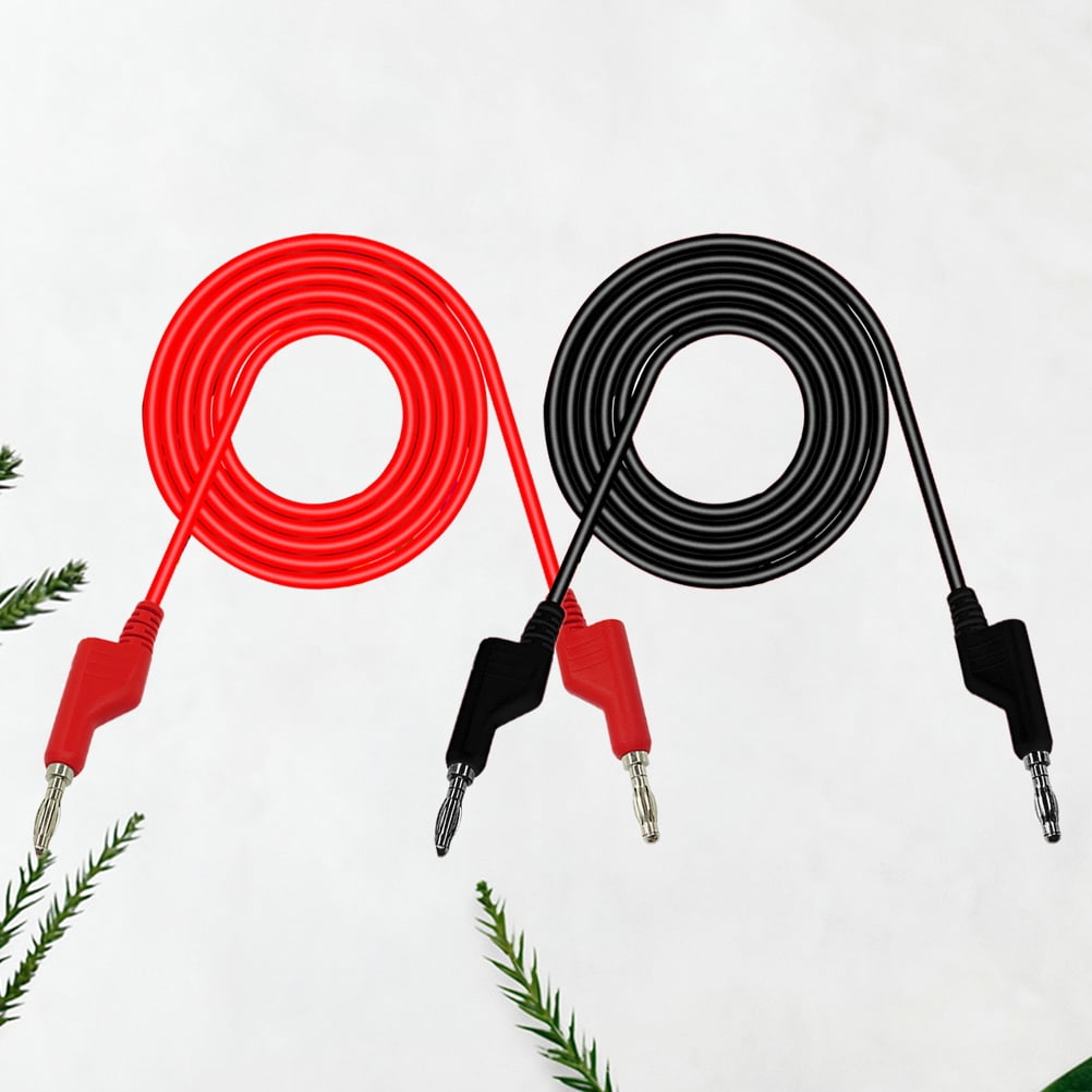 Worgeous 2 Pcs Multimeter Electric Wires Plug Cable Banana Black and ...