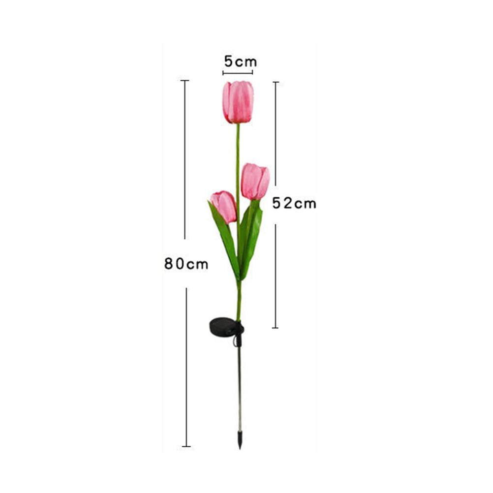 Worgeous 2 Pcs Solar Garden Solar Powered Tulip Lights Exquisite Tulip ...