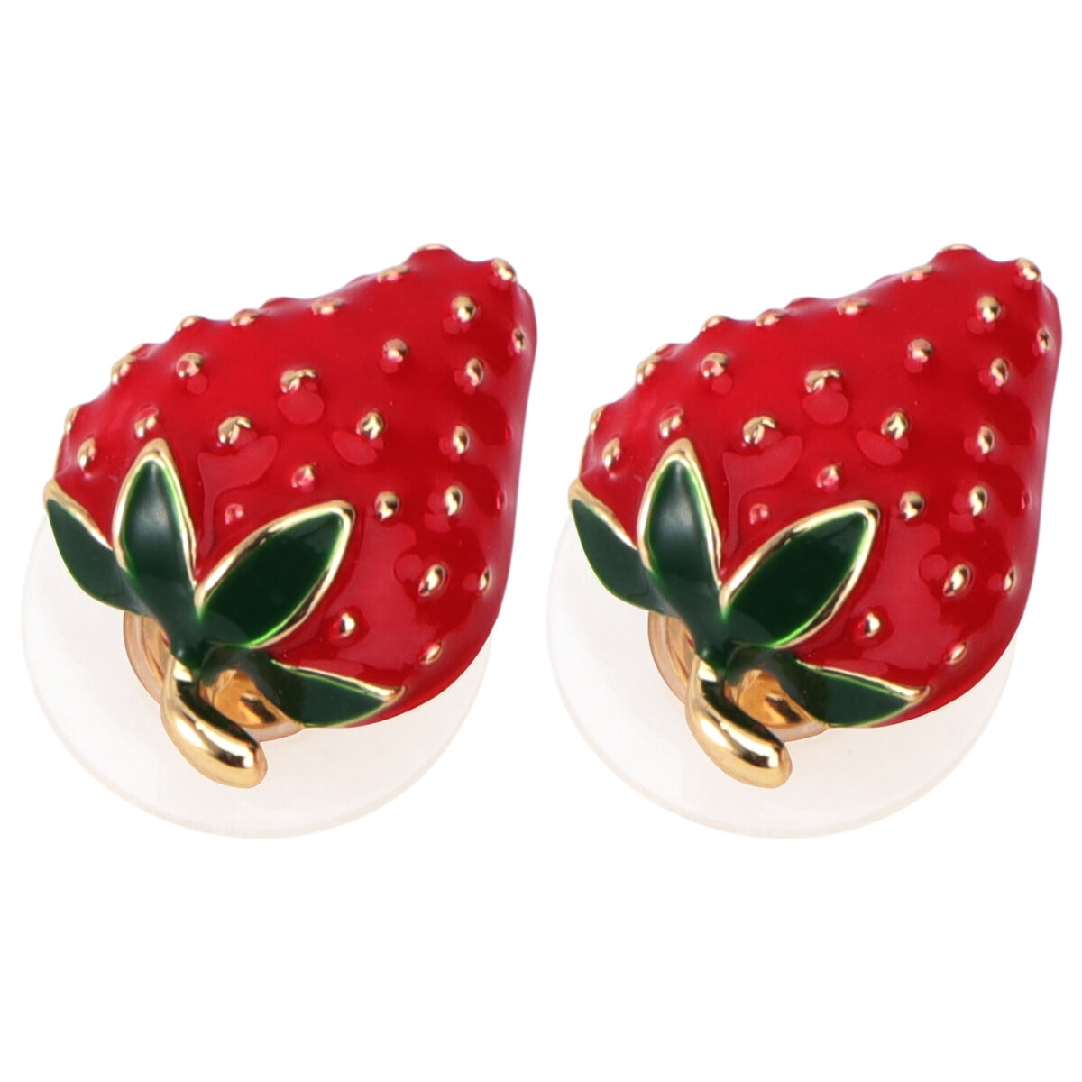 Worgeous 2 Pcs Strawberry Stud Earrings Clear Stone Bridesmaid ...