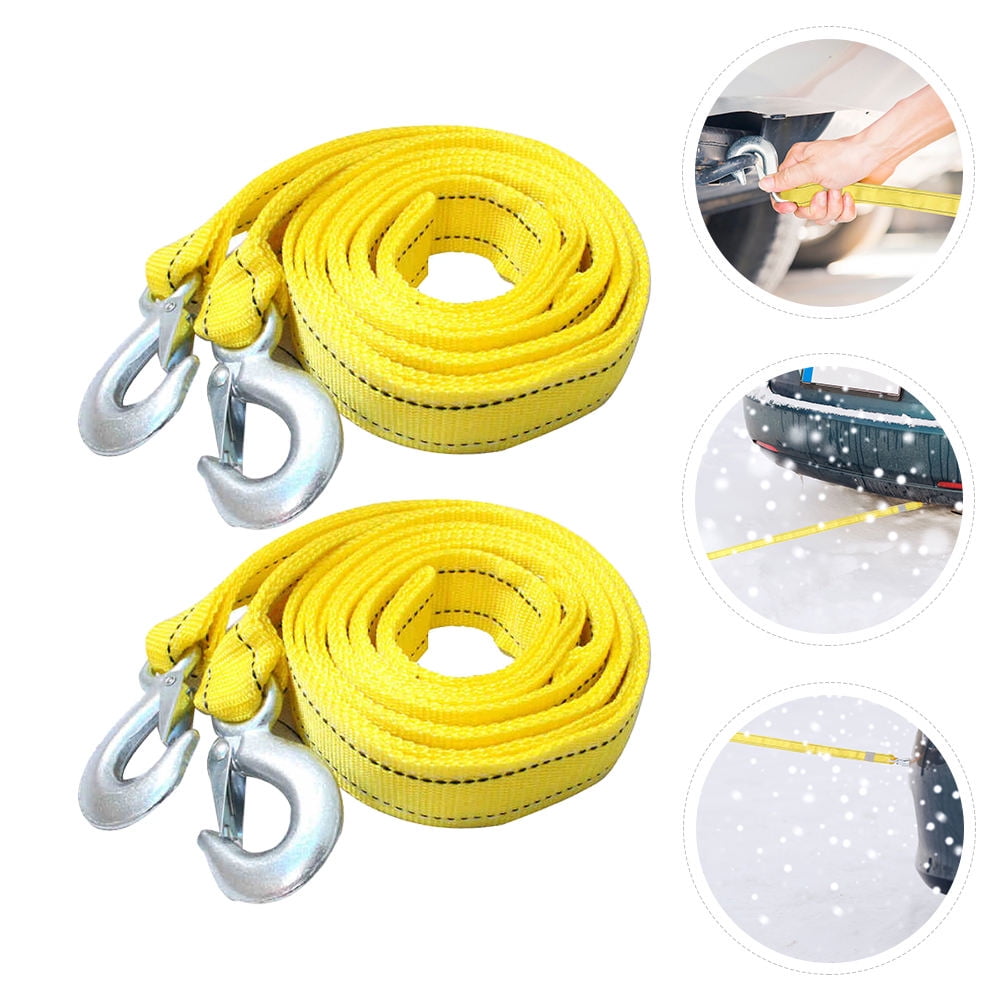 Worgeous 2 Pcs Tow Rope Car Pulling Ropes Vehicle Winch Towing Trailer ...