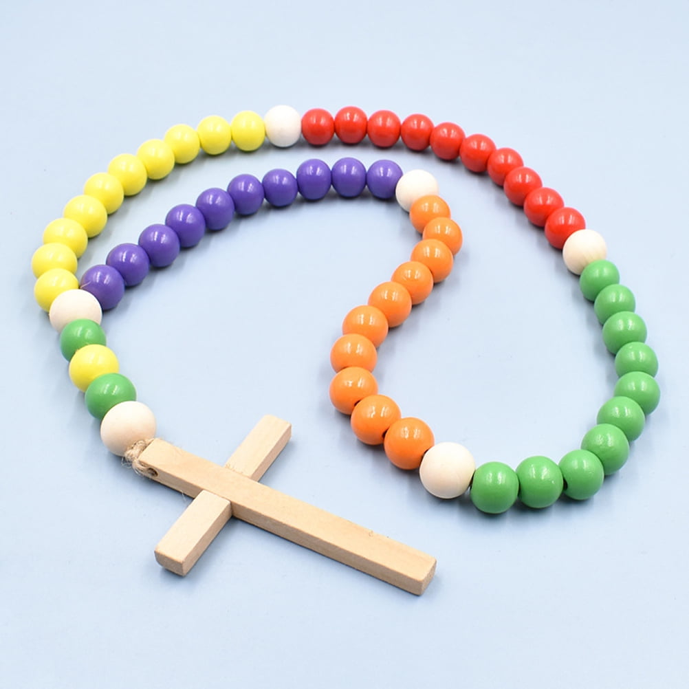 Worgeous 2 Pcs Wooden Bead Hanging String Prayer Christmas Wreaths Home ...