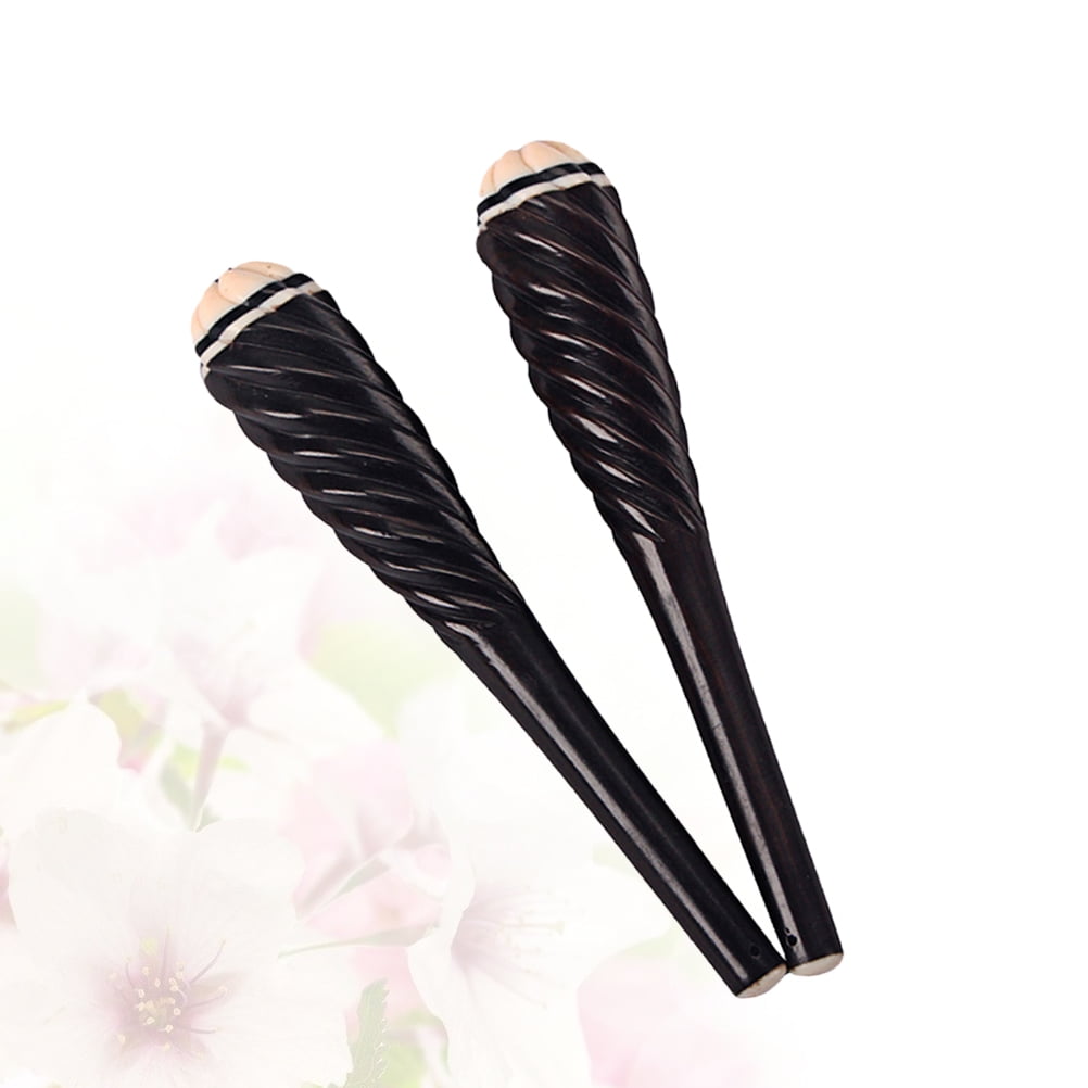 Worgeous 2 Pieces Professional Black Sandalwood Erhu Shaft for String ...