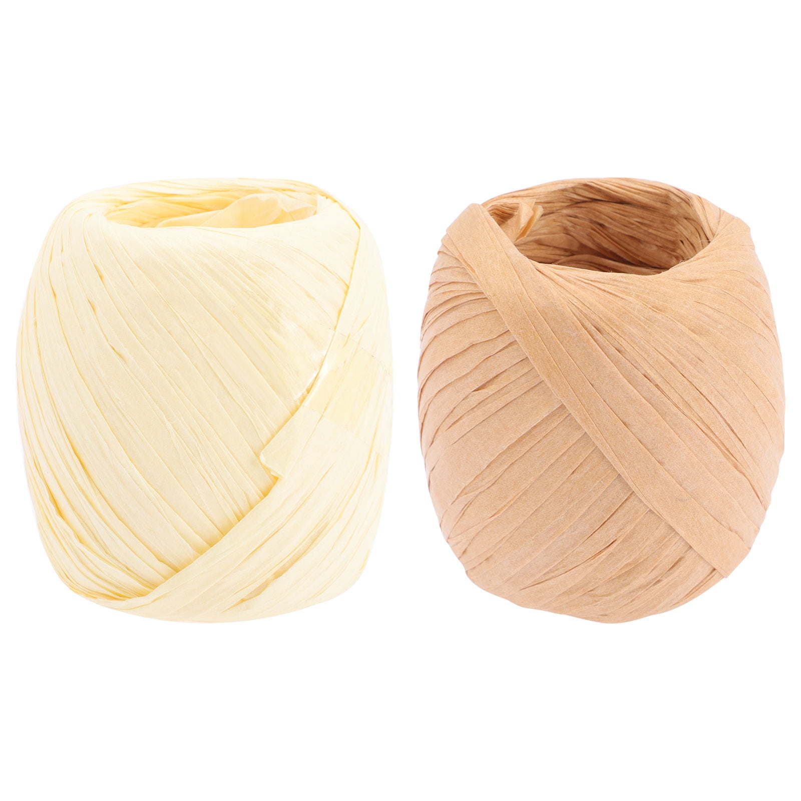 FONDOTIN Raffia Ribbon Beige Paper 2 Rolls 5.0X5.0X4.0In - Walmart.com