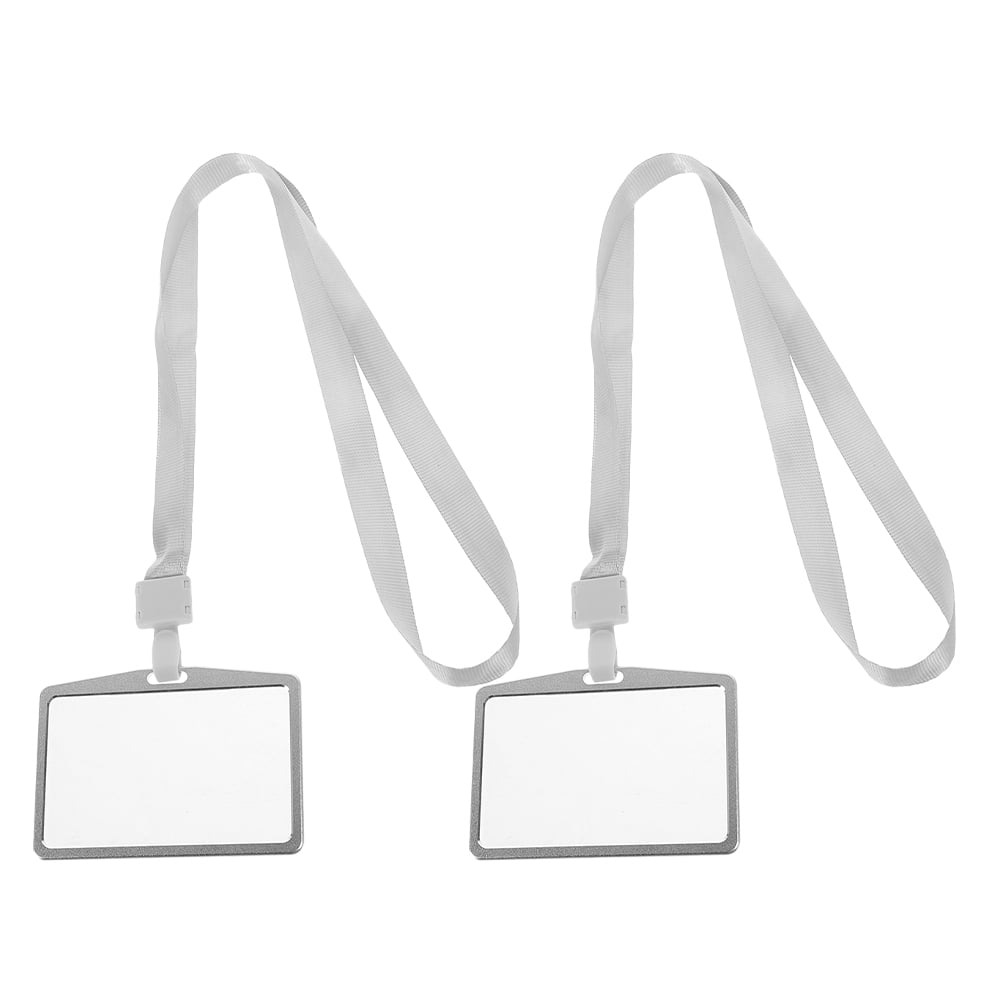 Worgeous 2 Set Employee ID Holder with Lanyard Aluminium Alloy Badge ...