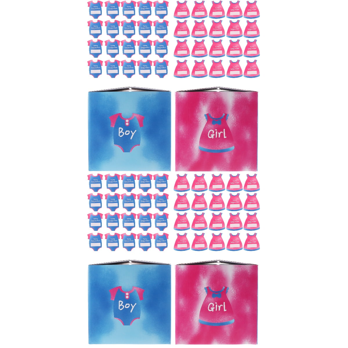 Worgeous 2 Sets Baby Gender Reveal Pull Out Games Box Baby Gender ...