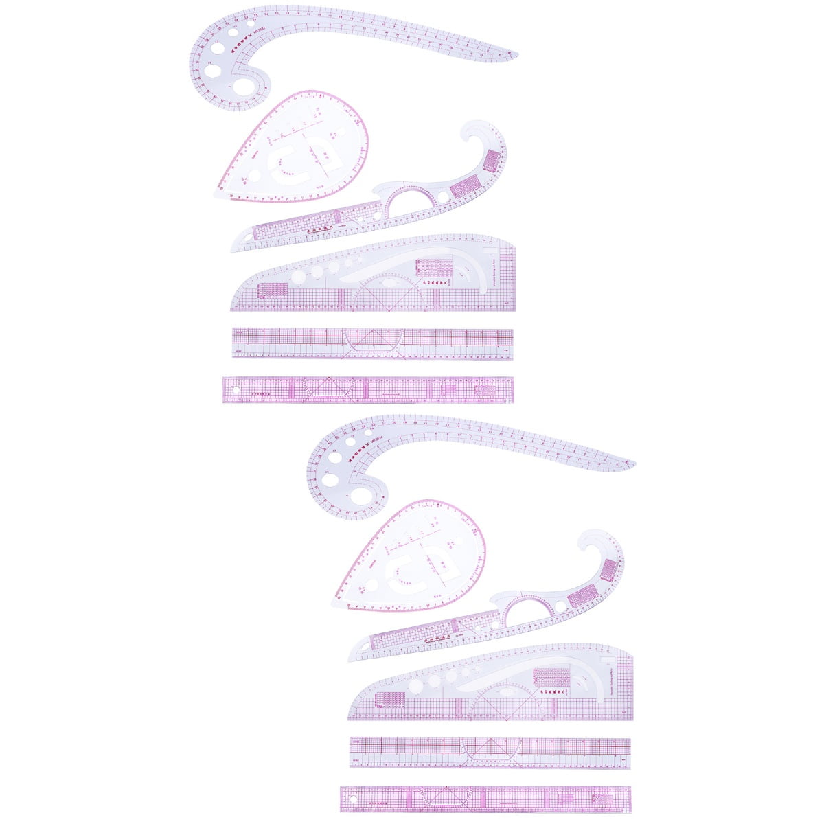 Worgeous 2 Sets Cutting Craft Scale Rule Drawing Tools Ruler Acrylic ...