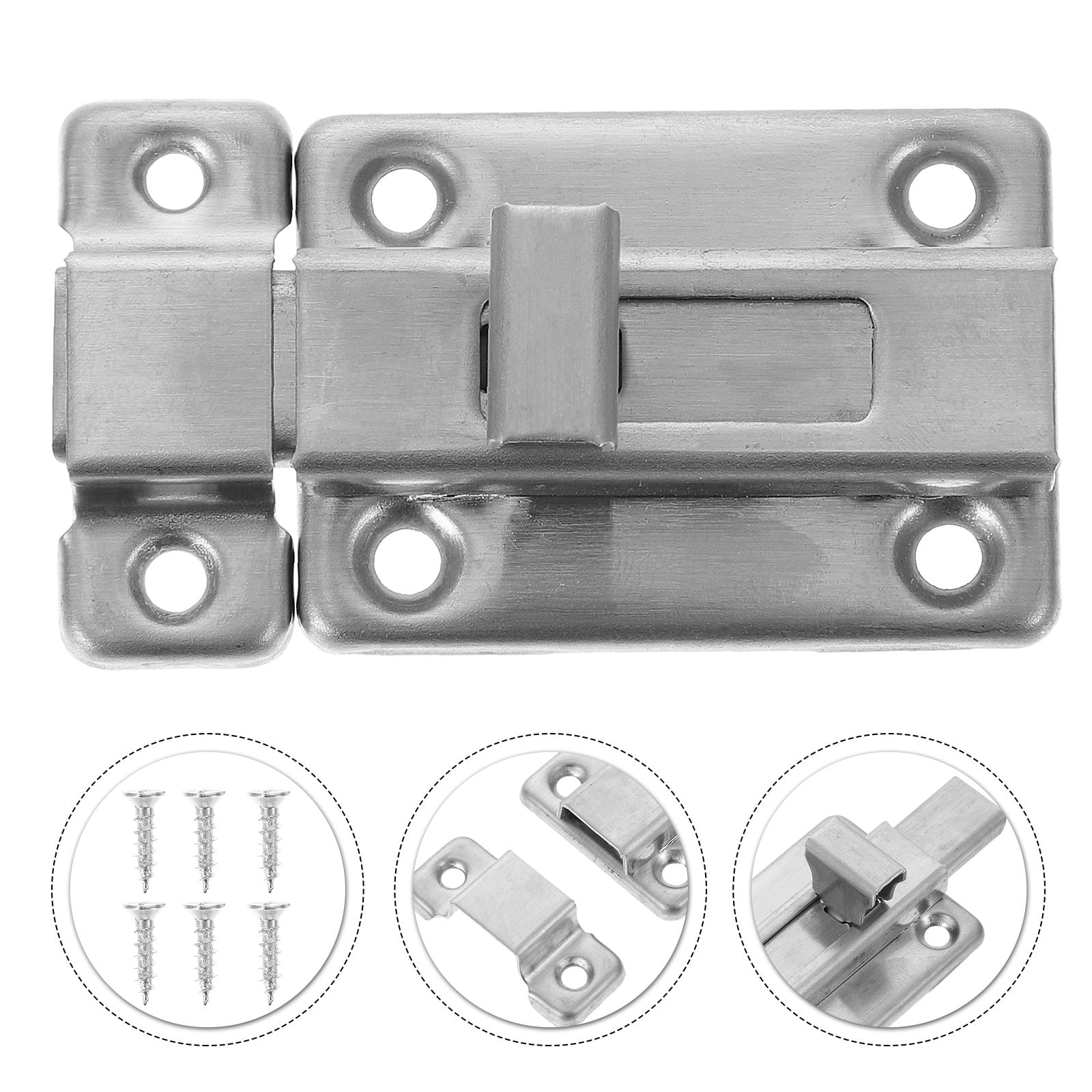 Worgeous 2 Sets Door Sliding Latches Stainless Safety Door Latches Lock ...