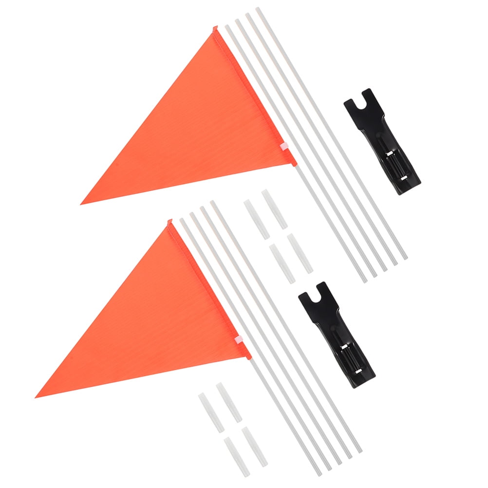 Milisten Reflective Bike Flag Bike Flags Orange Fiberglass 2 Sets 14 ...