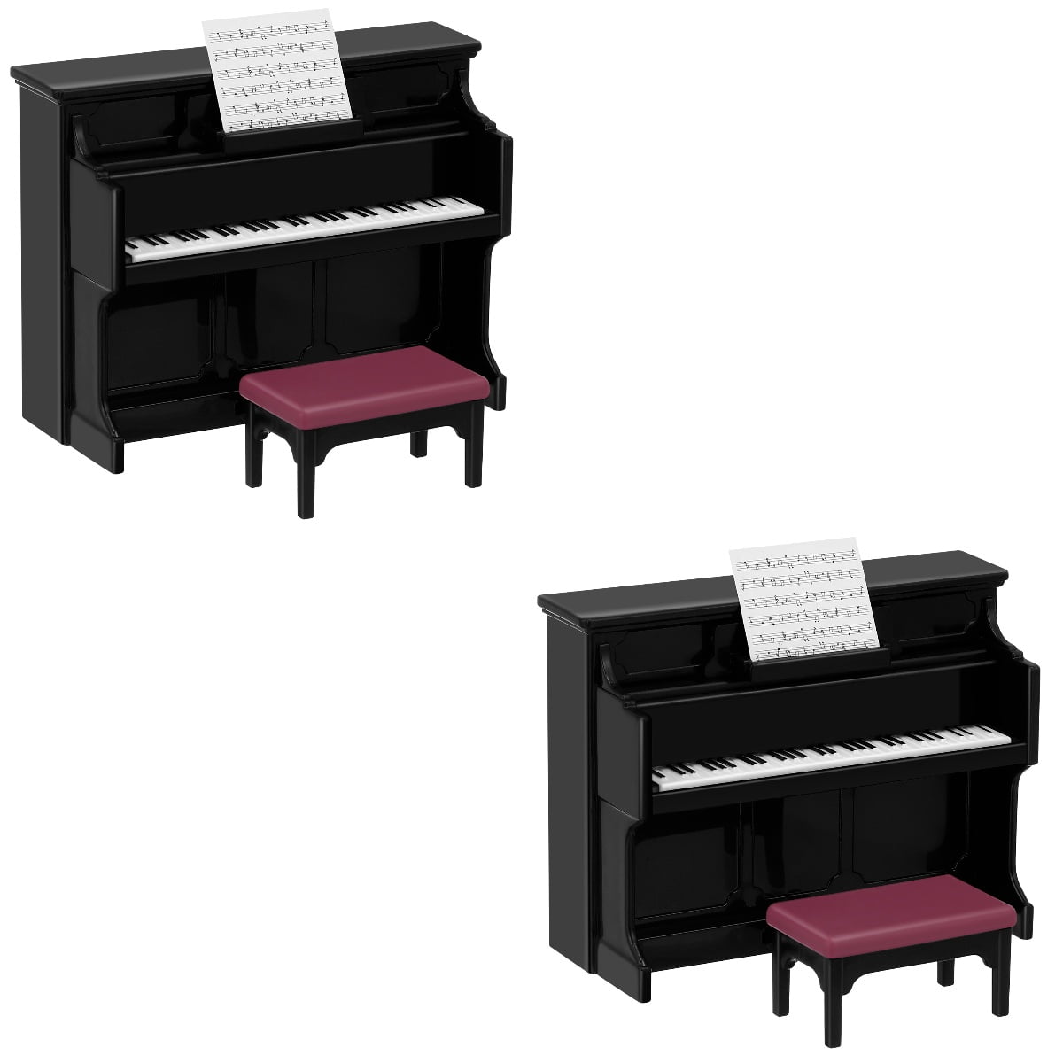Worgeous 2 Sets Mini Adornment Miniature Furniture Piano and Stool ...