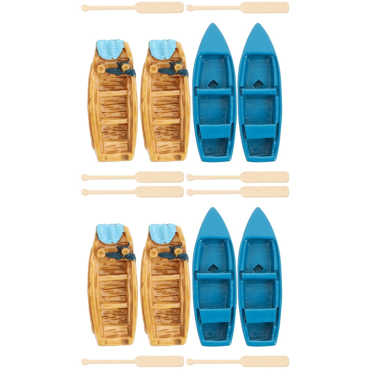 Worgeous 2 Sets Miniature Boat Model Figurines Toy Landscape Boat Beach ...