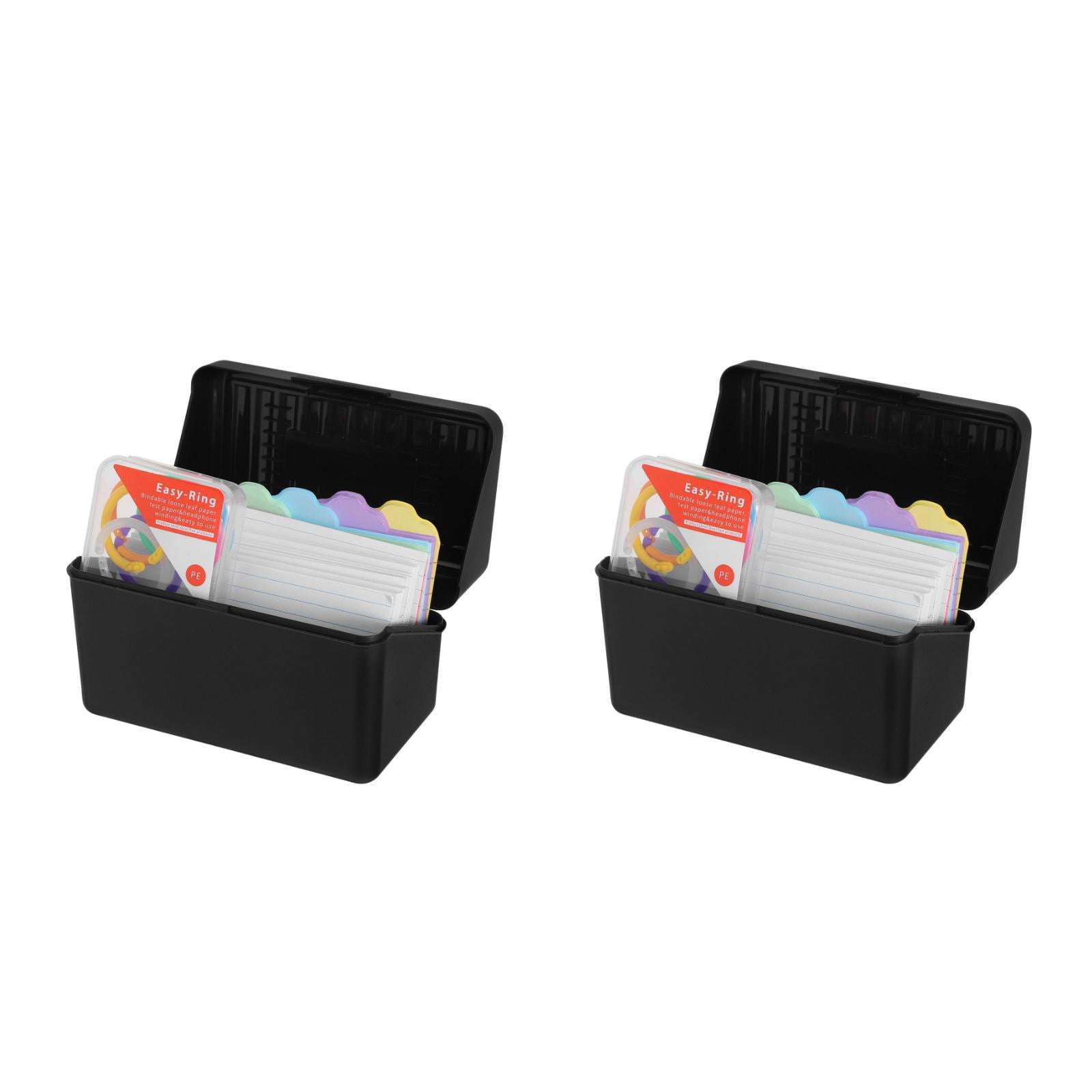 Worgeous 2 Sets of Multi-Function Index Card Organizer Box with Memo ...