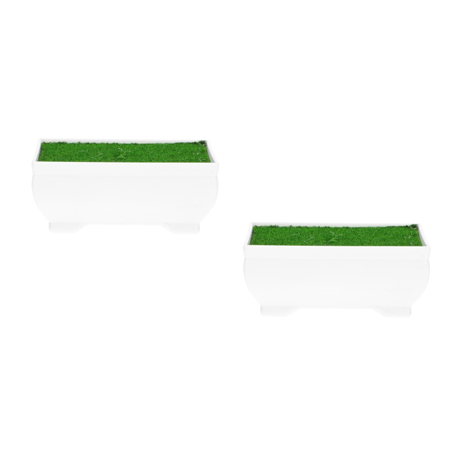 Worgeous 2 Sets Simulated Plant Pot with Foams Flocking Plastic Craft ...