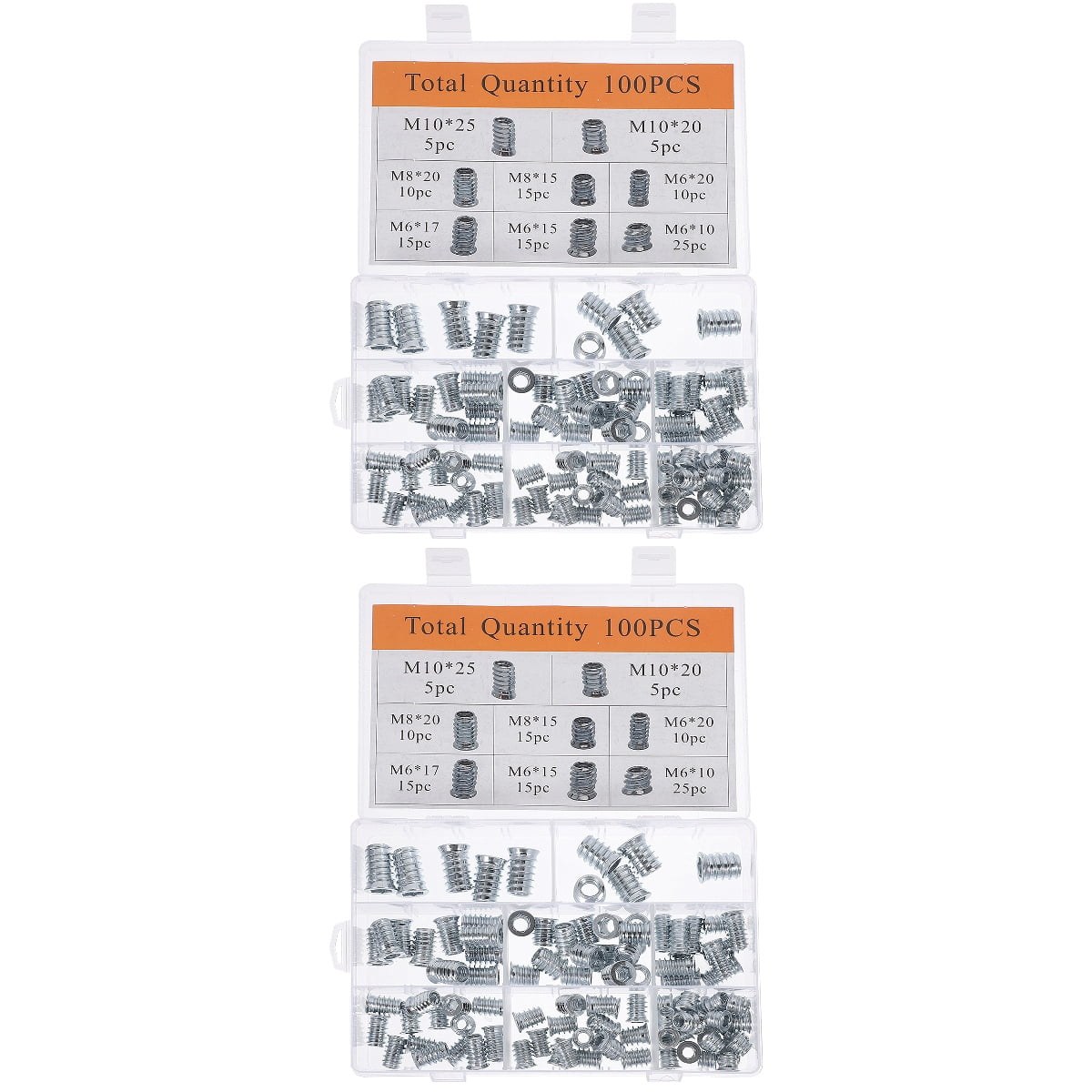Worgeous 2 Sets Threaded Insert Threaded Fastener Assortment Threaded ...