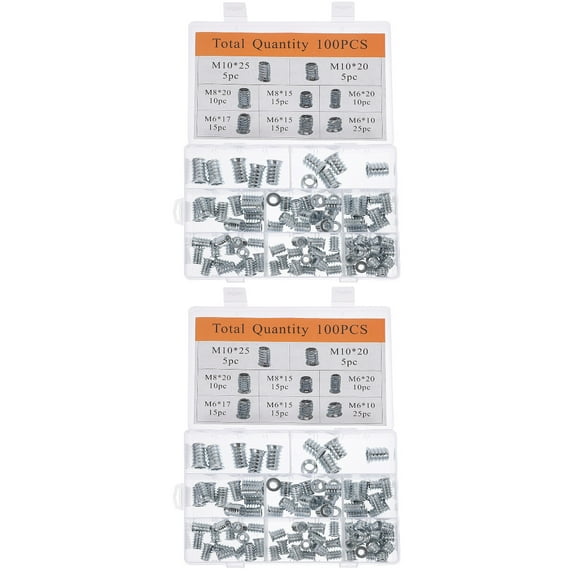 Worgeous 2 Sets Threaded Insert Threaded Fastener Assortment Threaded ...