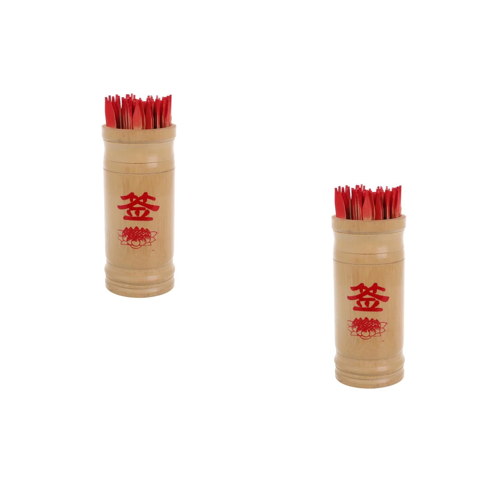 Worgeous 2 Sets Of Vintage Chinese Divination Prop Bamboo Bucket For ...