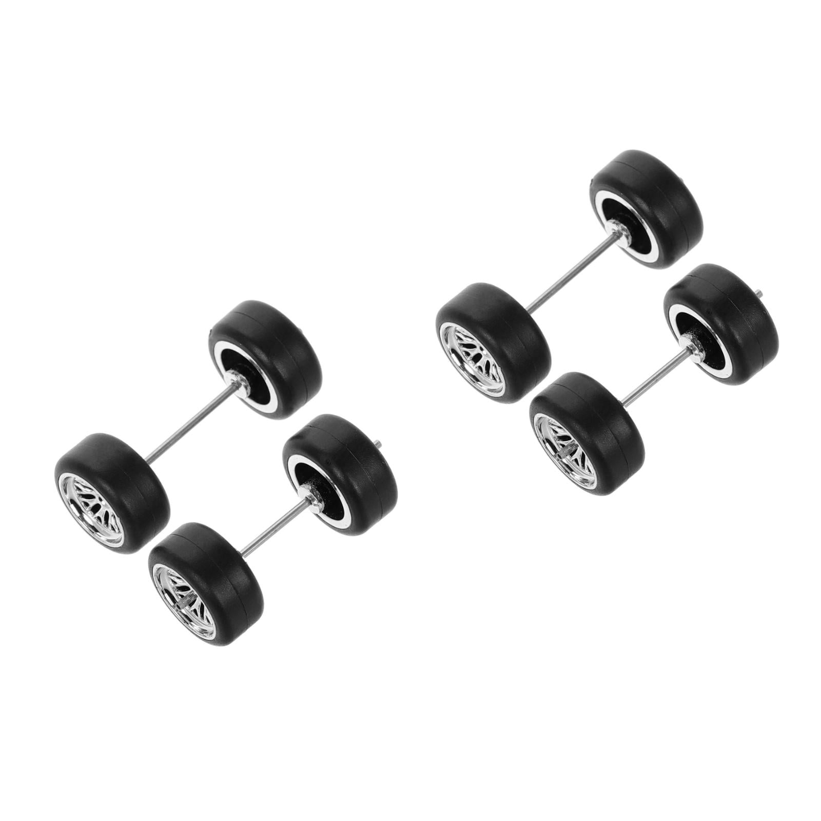 Worgeous 2 Sets of Car Model Modified Wheel Hubs Rubber Tires 1:64 RC ...