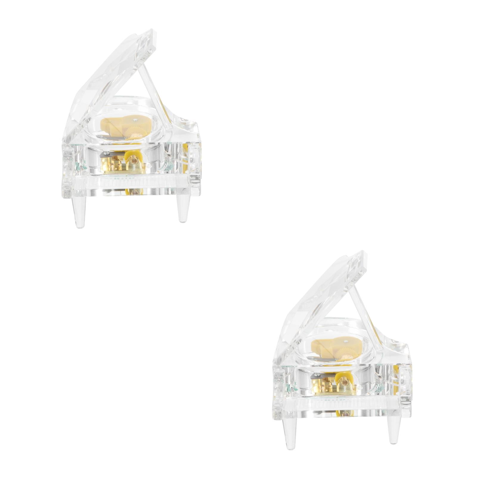 Worgeous 2 Sets of Crystal Music Box Piano Shape Decorative Music Box ...