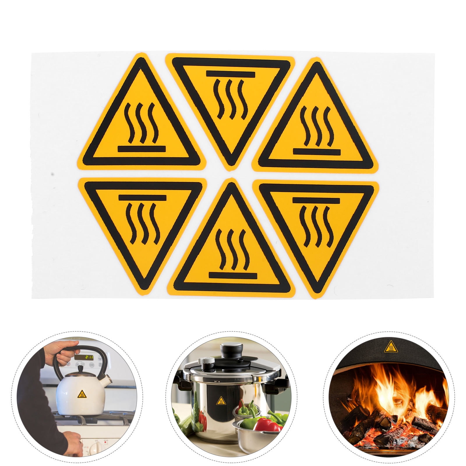 Worgeous 2 Sheets Warning Scald Sign Decals High Temperature Equipment ...