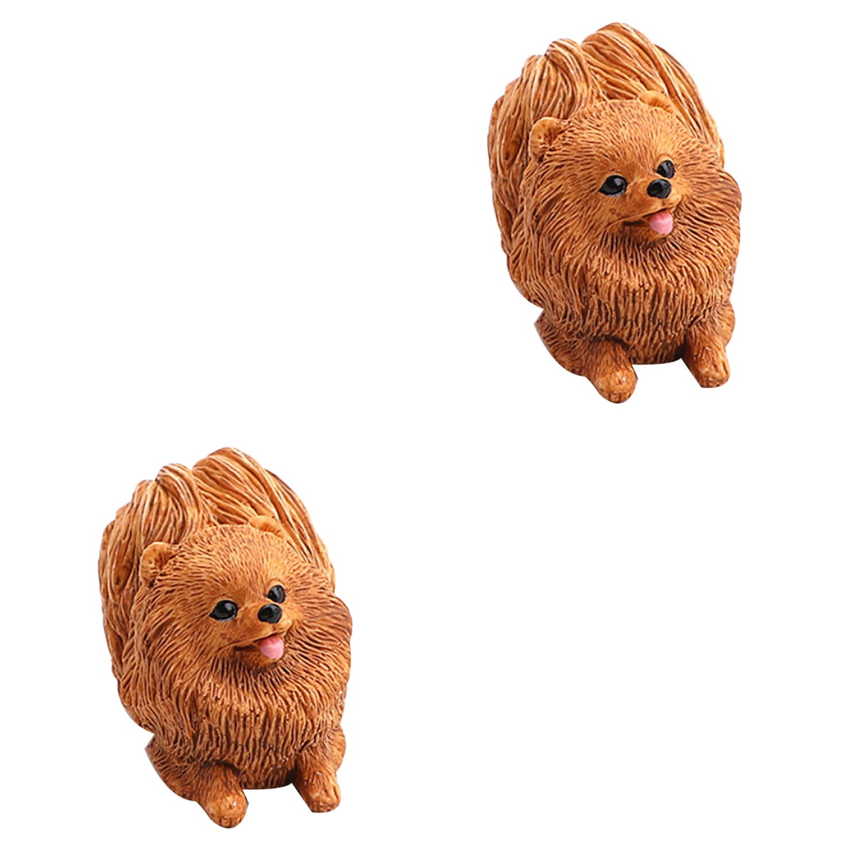 Worgeous 2 pcs Simulated Pomeranian Dog Model Realistic Solid Adorable ...