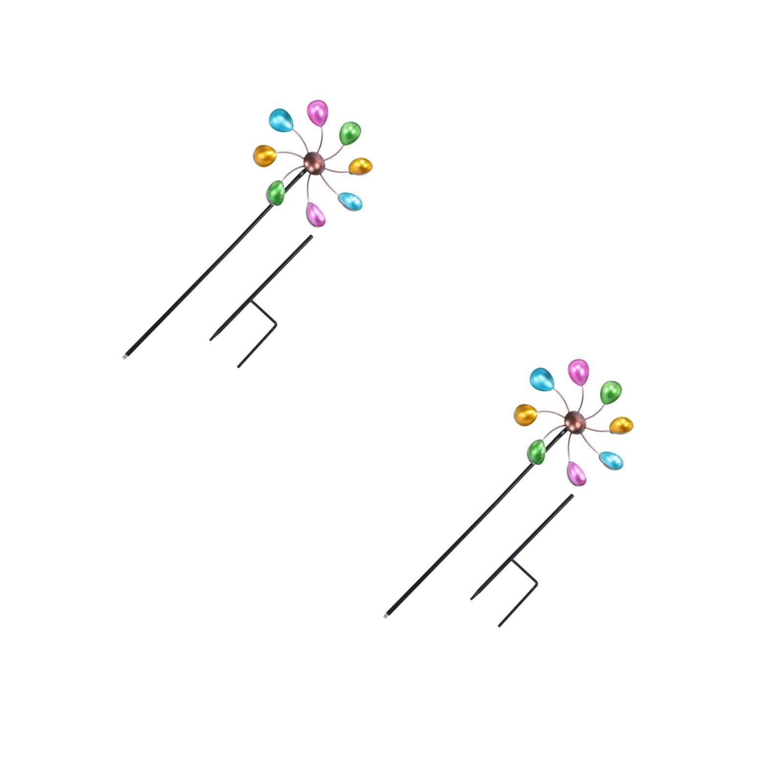 Worgeous 2 pcs Windmill Plug-in Garden Decoration Wrought Iron ...