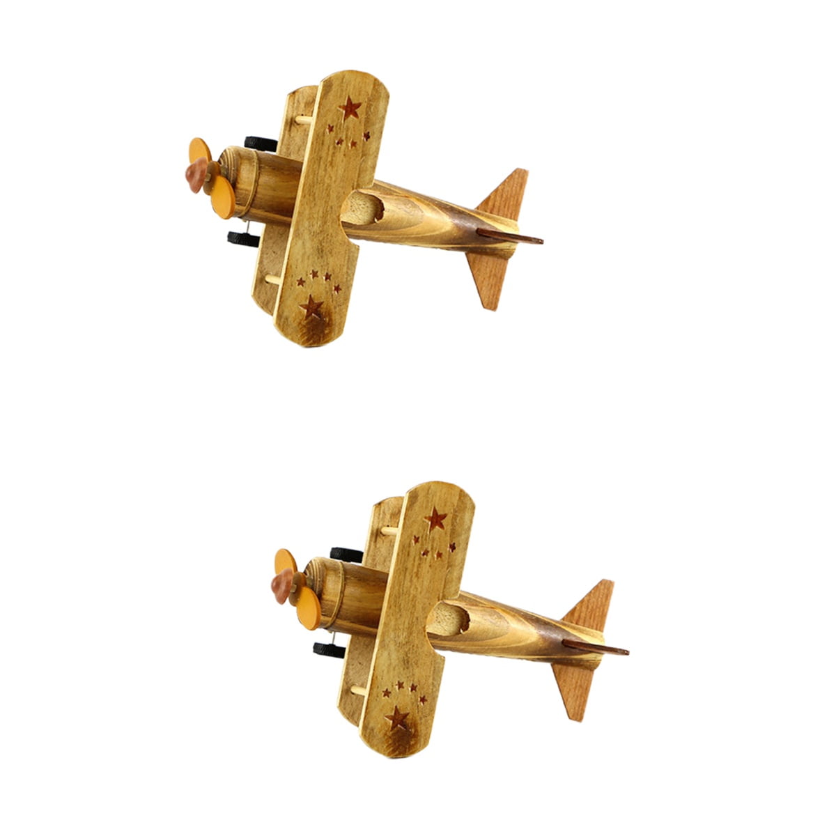 Worgeous 2 pcs Wooden Plane Model Decor Creative Construction Model ...