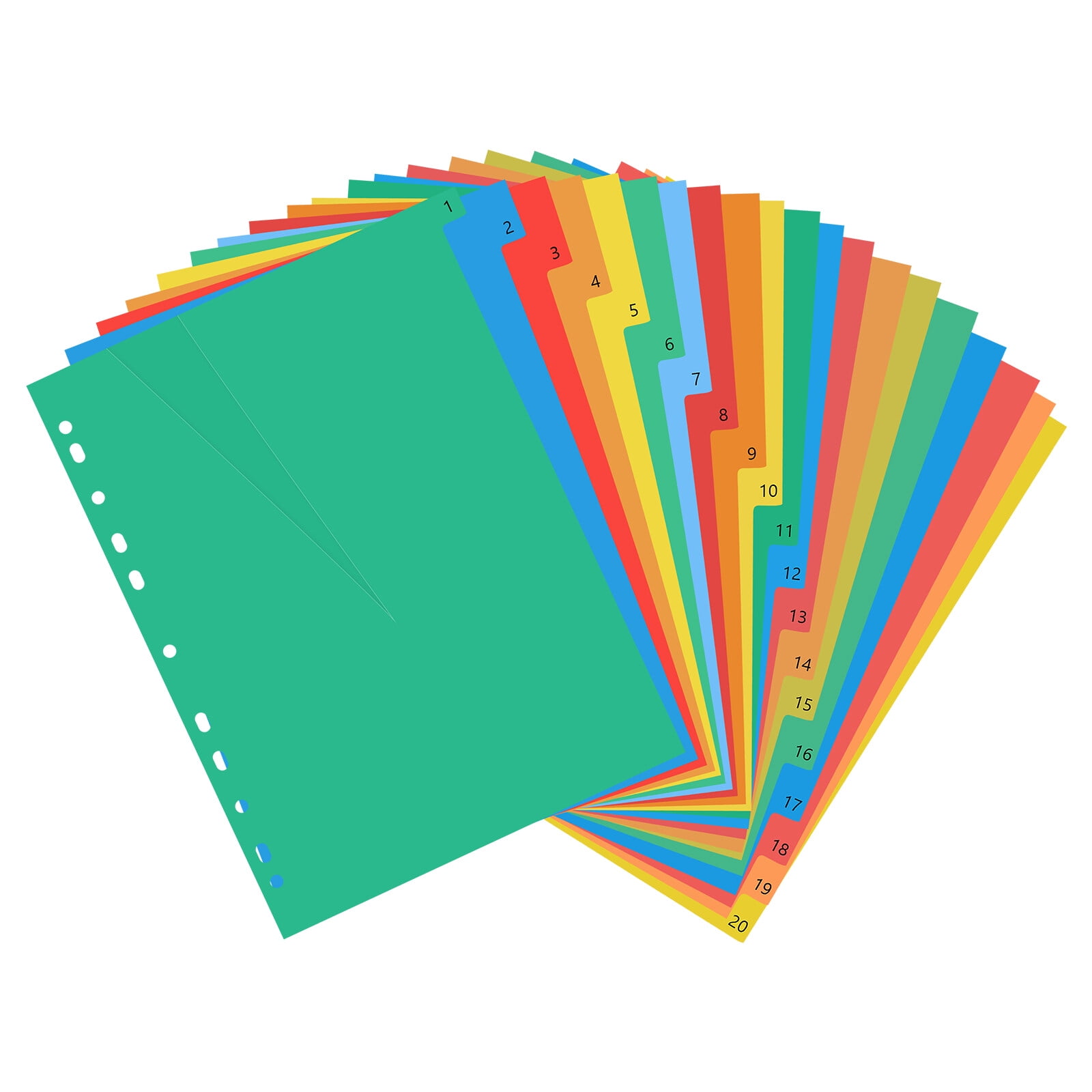 Milisten Binder Divider Tabs Colored Tabs Card Paper 20 Pages For ...