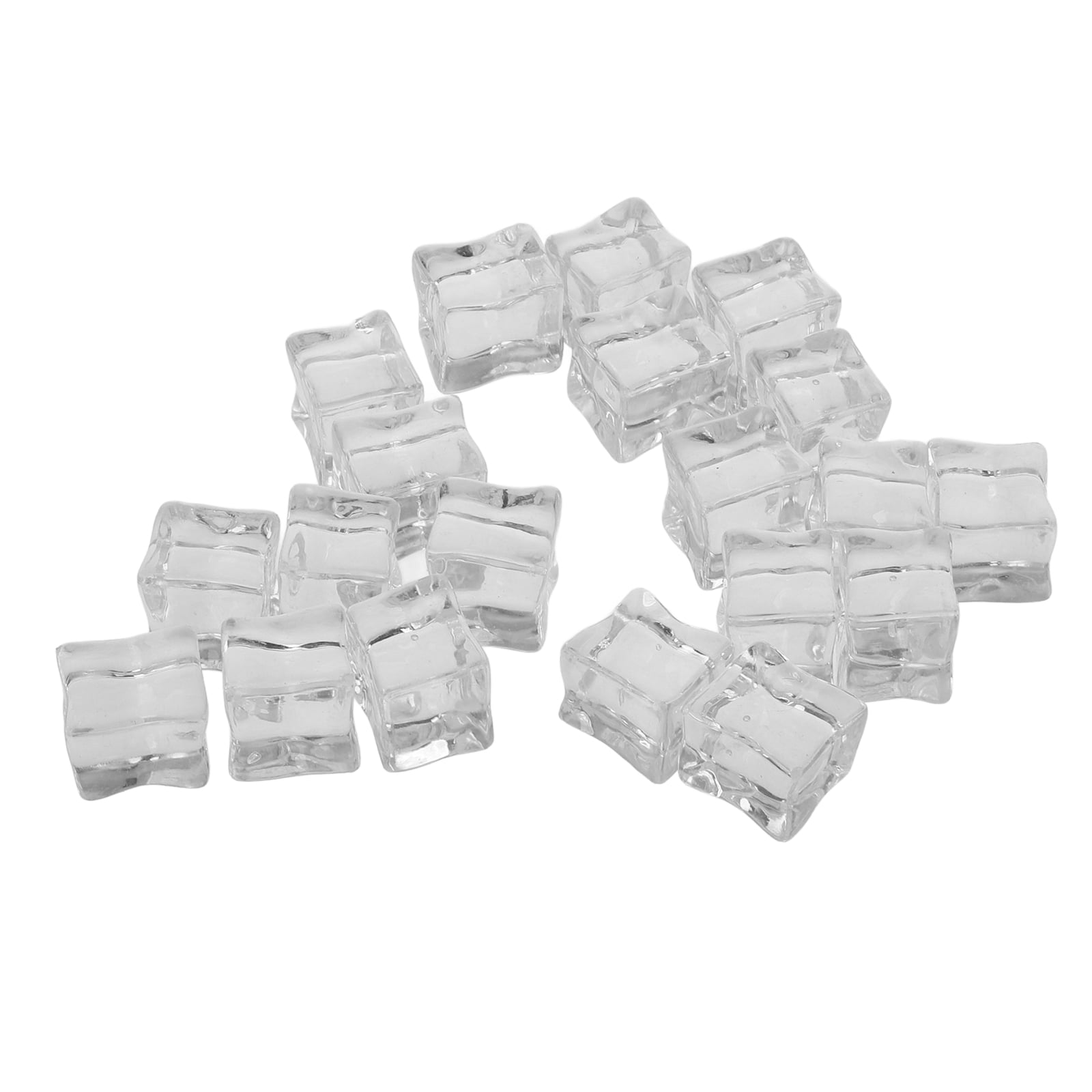 Worgeous 20 Pcs Artificial Ice Cubes Clear Fake Block Beer Cooler ...