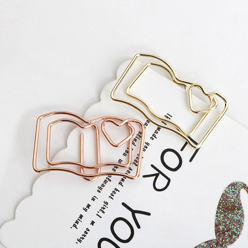 Worgeous Paper Clip Memo Bookmark Clips Golden For Co-Workers Office ...