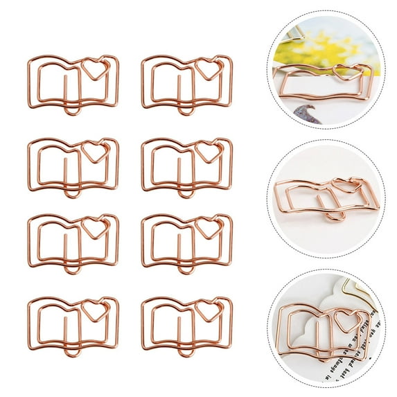 CIMAXIC Book Shaped Clips Bookmark Clips Stainless Steel Clamping ...