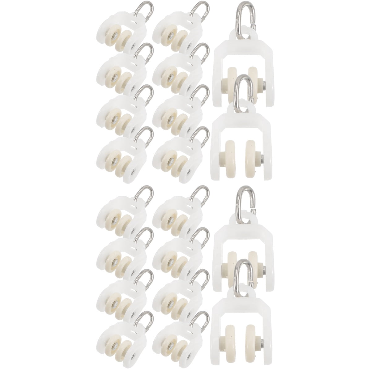 Worgeous 20 Pcs Curtain Track Rollers Plastic Wheeled Carriers Curtain ...