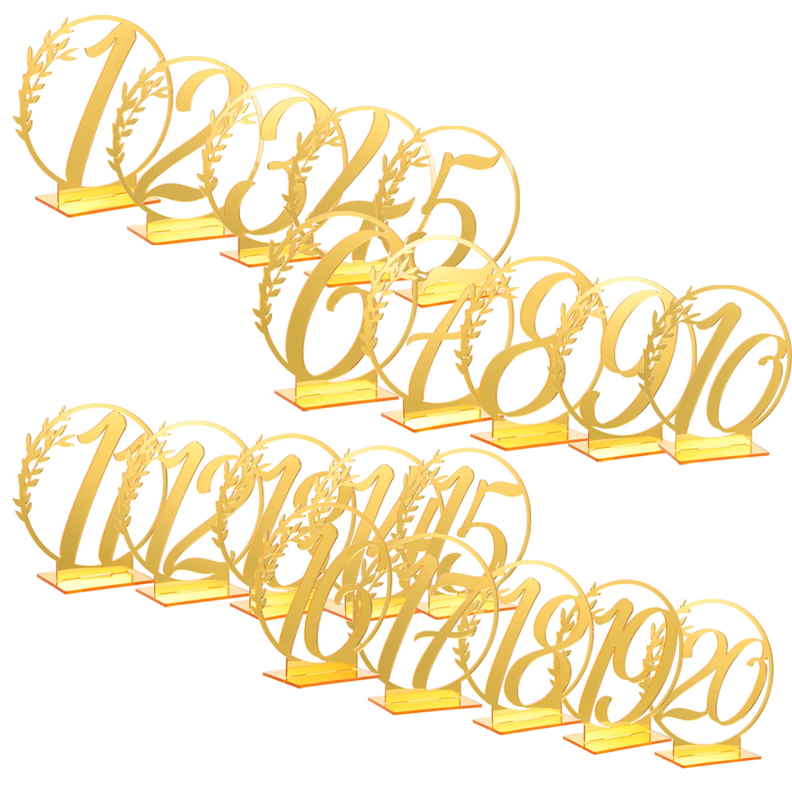 Worgeous 20 Pcs Events Sign Wedding Table Number Set Numbers with Base ...