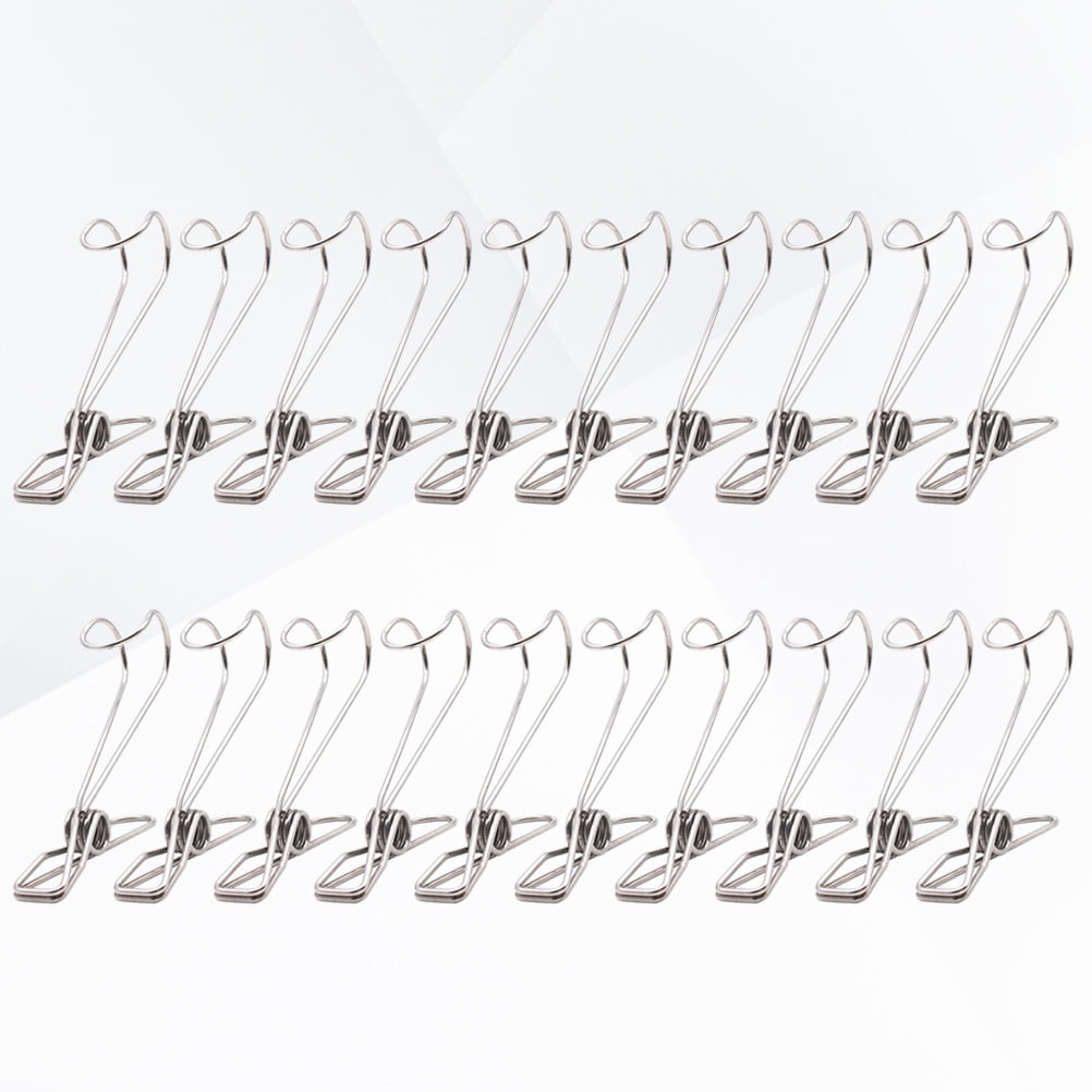 COSMOBETTY Pant Hanger Clips Stainless Steel Wire Clips Silver 20pcs ...